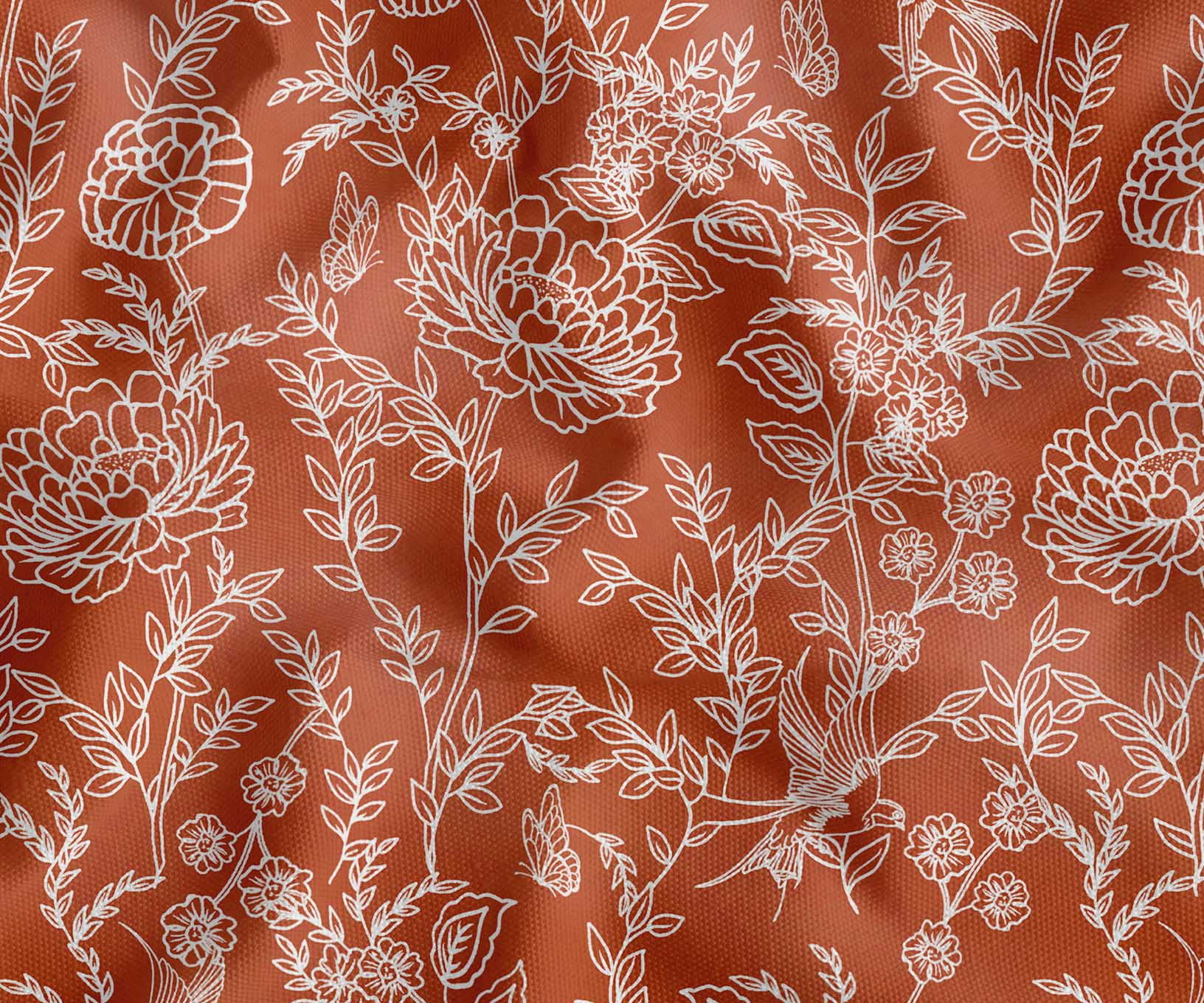 Soimoi 100% Cotton Canvas Fabric - Leaves Print, Orange | 56" Wide | Sold by 10 Yard | Medium ...