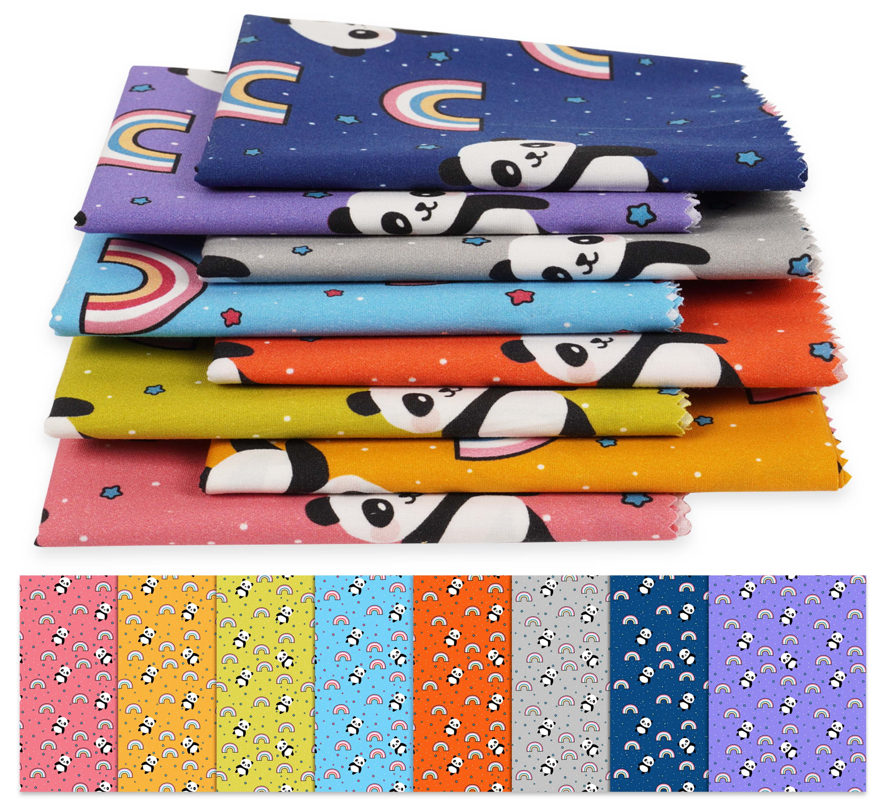 Soimoi 8 Pc Fat Quarter Bundle-Kids Collection - Panda & RainbowPrint ...