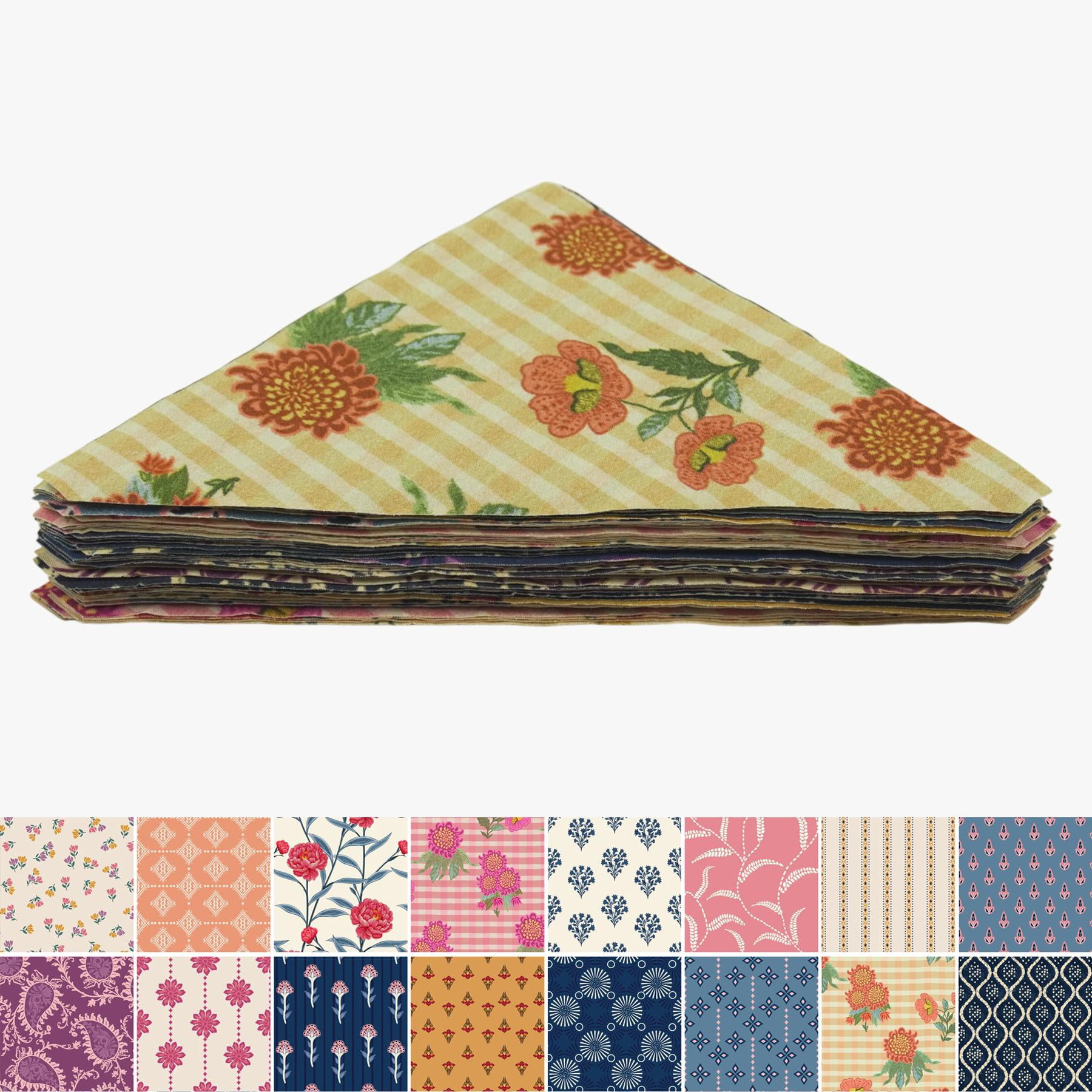 Soimoi 80 Pcs 100% Cotton Precut 45 Degree Quilting Triangles for ...