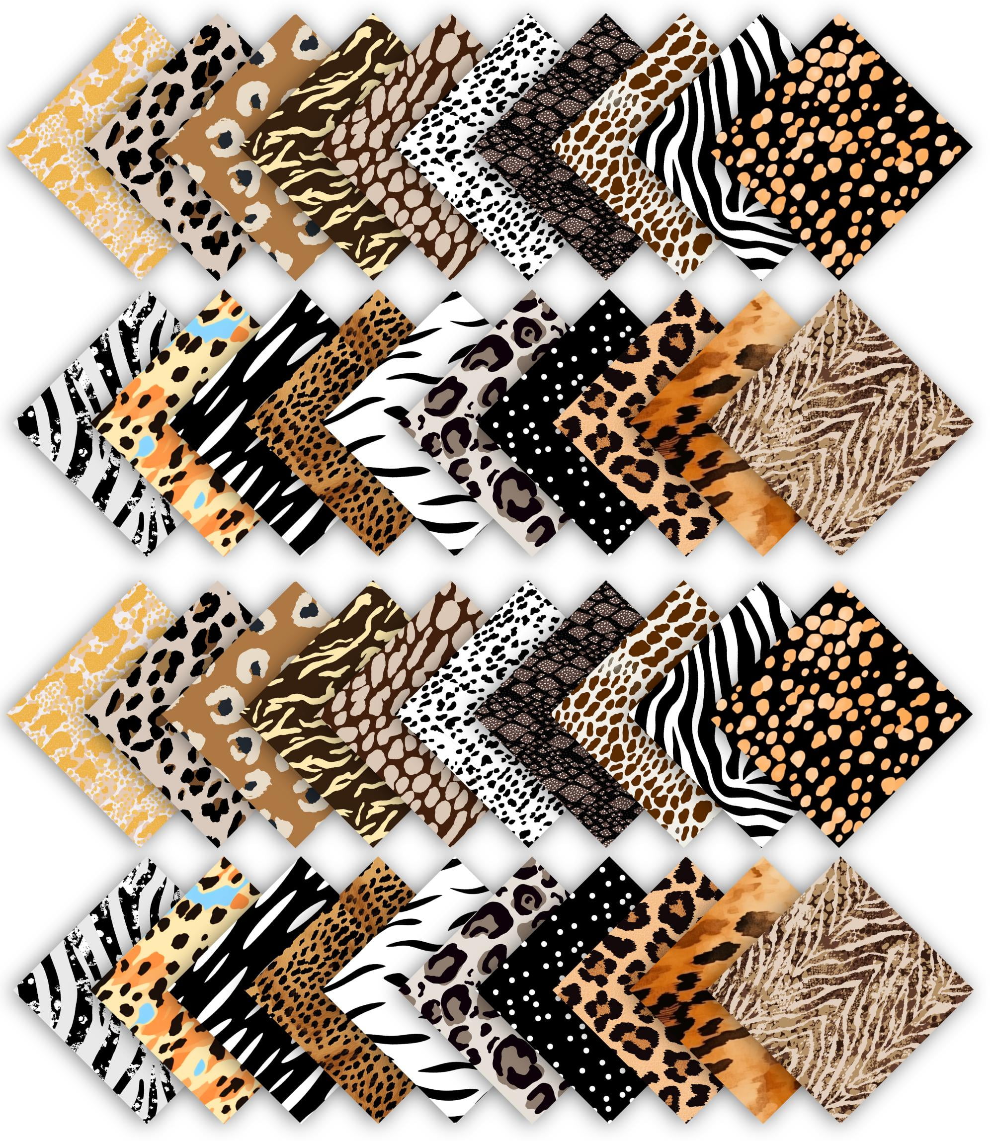 Soimoi Animal Skin Print Precut 10-inch Cotton Fabric Quilting Squares ...