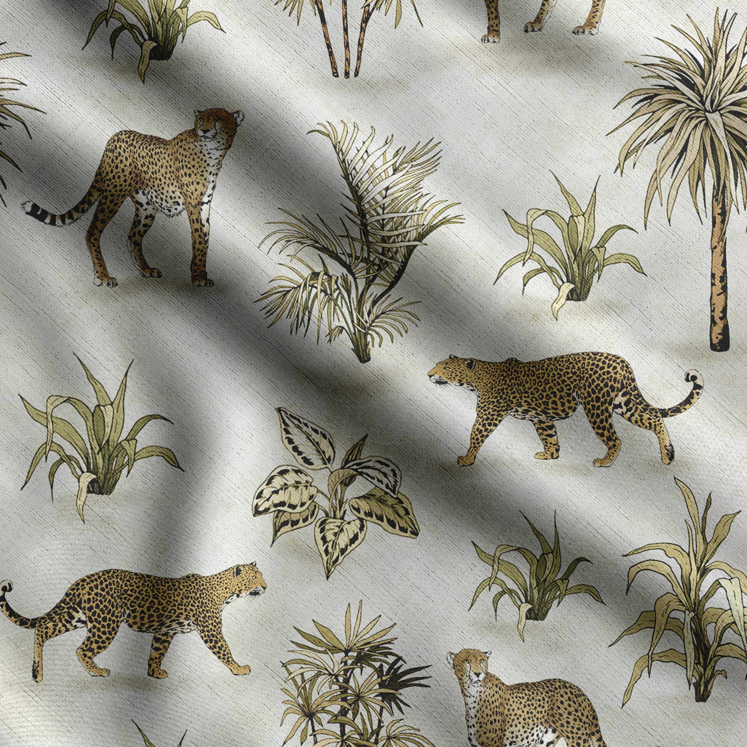 Soimoi Animals Printed, Cotton Satin Spandex, Sewing Fabric by The Yard ...