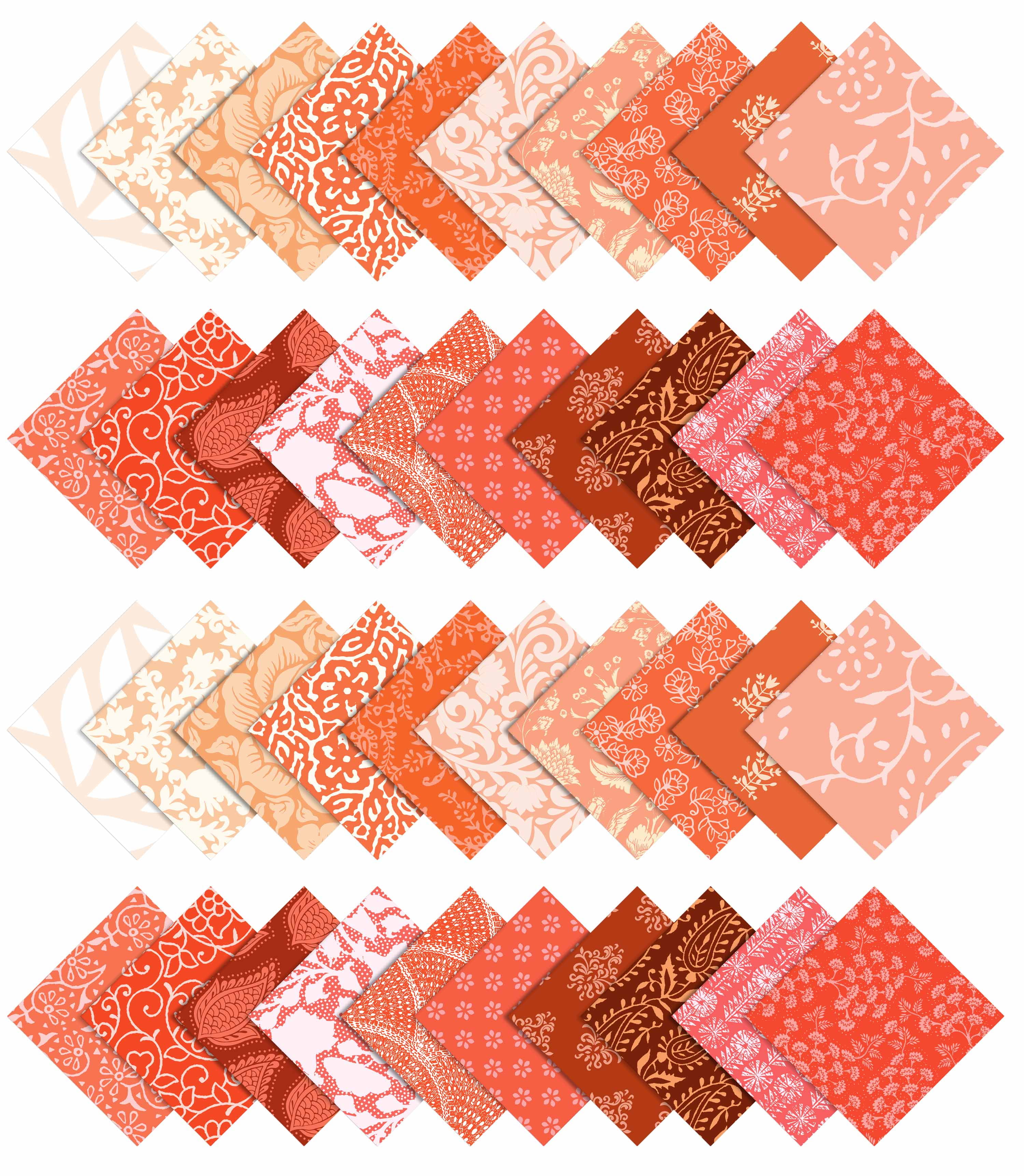 Soimoi Asian Block PrintPrecut 5-inch CottonFabricQuiltingSquaresCharm ...