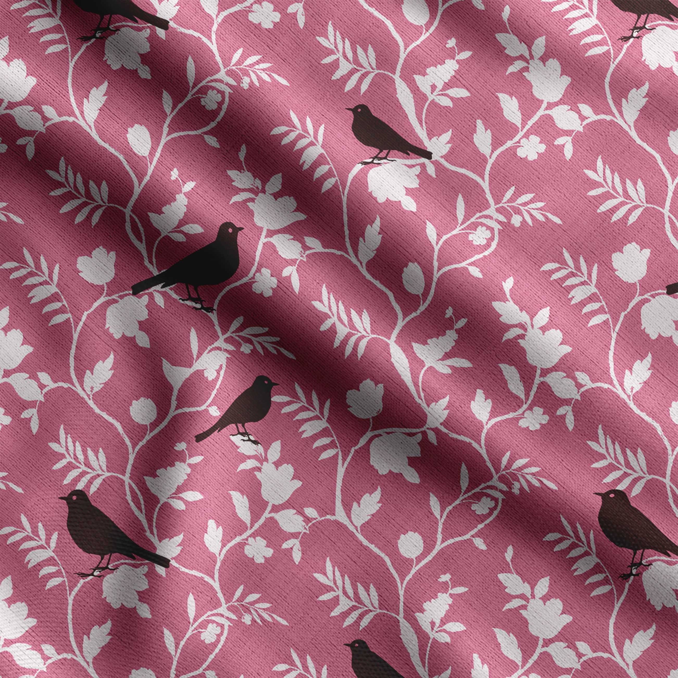 Soimoi Bird With Leaves Print,Cotton Poplin, Sewing Fabric Sold by The ...
