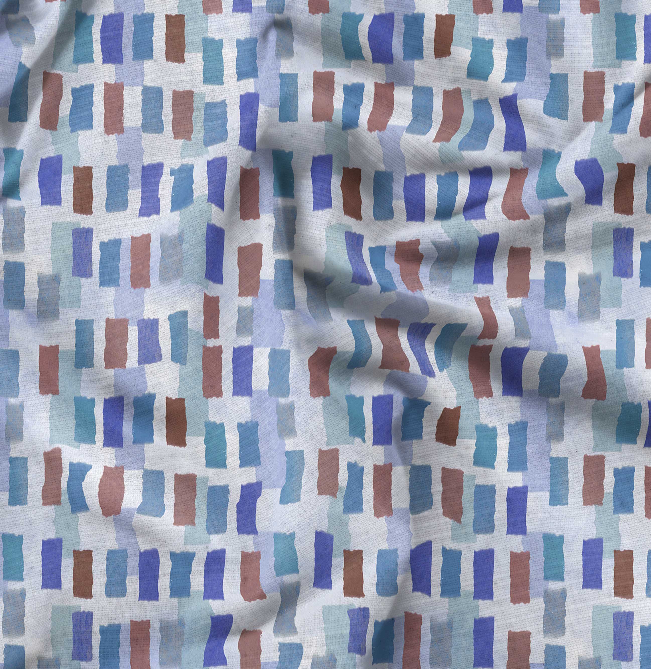 Soimoi Blue Fabric - By the Yard - 54 Inch Wide - Geometric Material ...