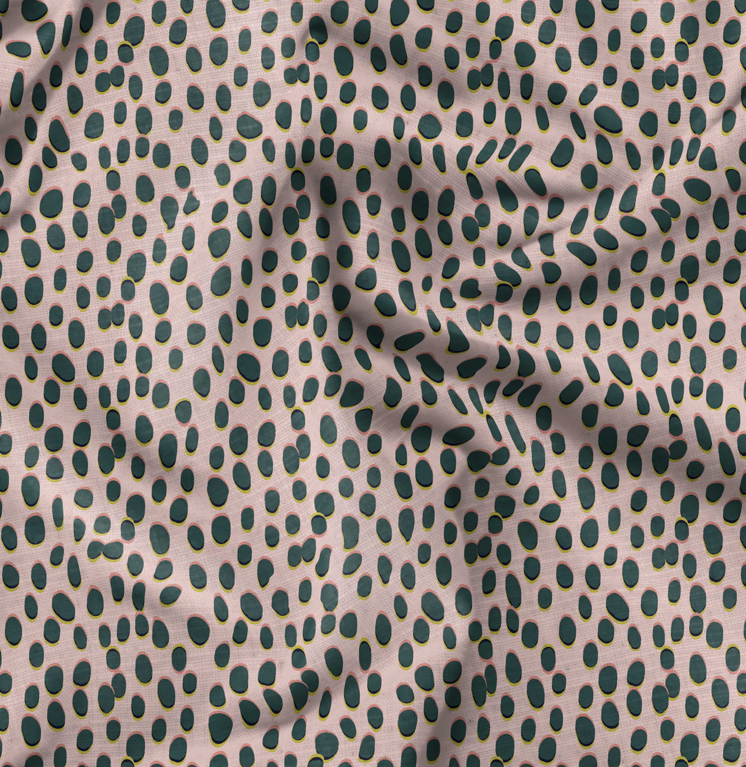 Soimoi Brush Stroke Printed, Cotton Satin Spandex, Sewing Fabric by The ...