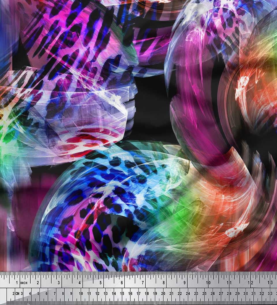 Soimoi Cotton Duck Fabric Leopard Animal Skin Print Fabric by The Yard ...