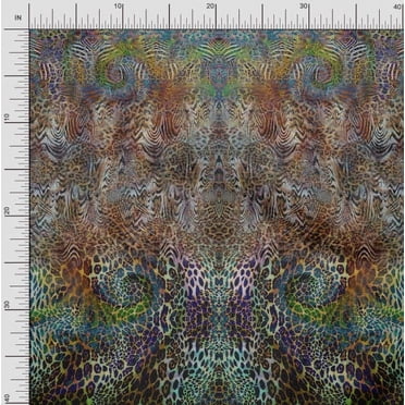 Snow Leopard Treasure Island Stripey Fish Multi Cotton Fabric by The ...