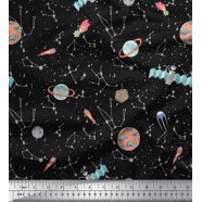 Cotton Outer Space Planets Suns Stars Solar System Galaxy Universe ...