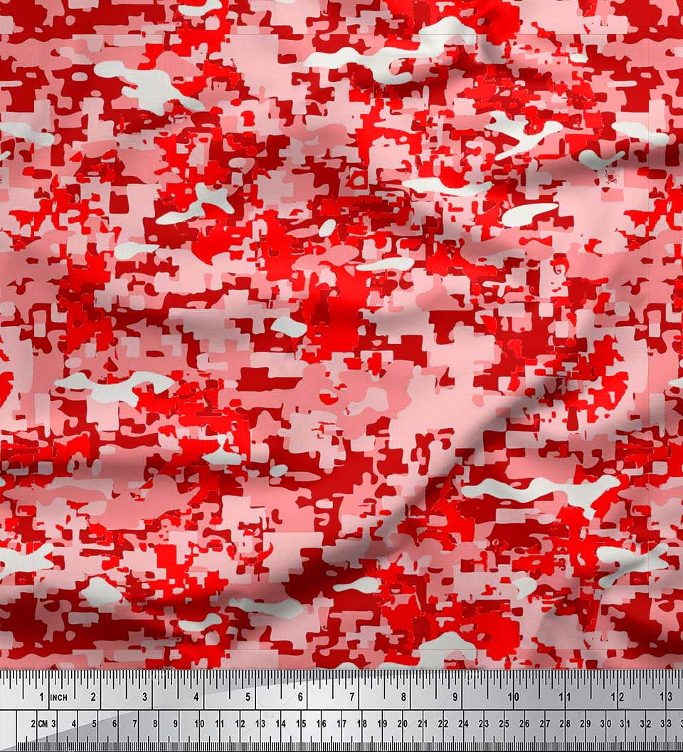 Soimoi Cotton Duck Fabric Two Tone Camouflage Print Fabric by the Yard ...