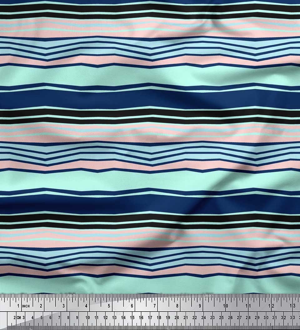 Soimoi Cotton Jersey Fabric Abstract Stripe Print Fabric by The Yard 58 ...