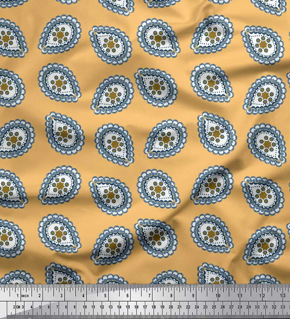 Soimoi Cotton Poplin Fabric Abstracts Abstract Print Fabric by the Yard ...