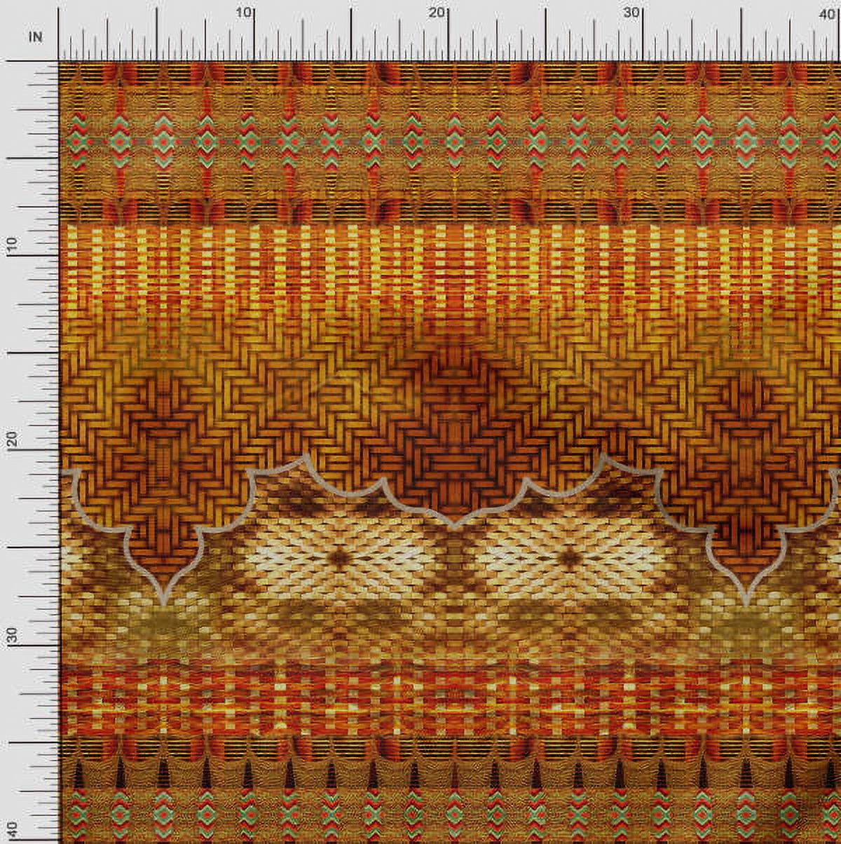 Soimoi Cotton Voile Fabric Bricks Panel Print Fabric by The Yard 42 ...