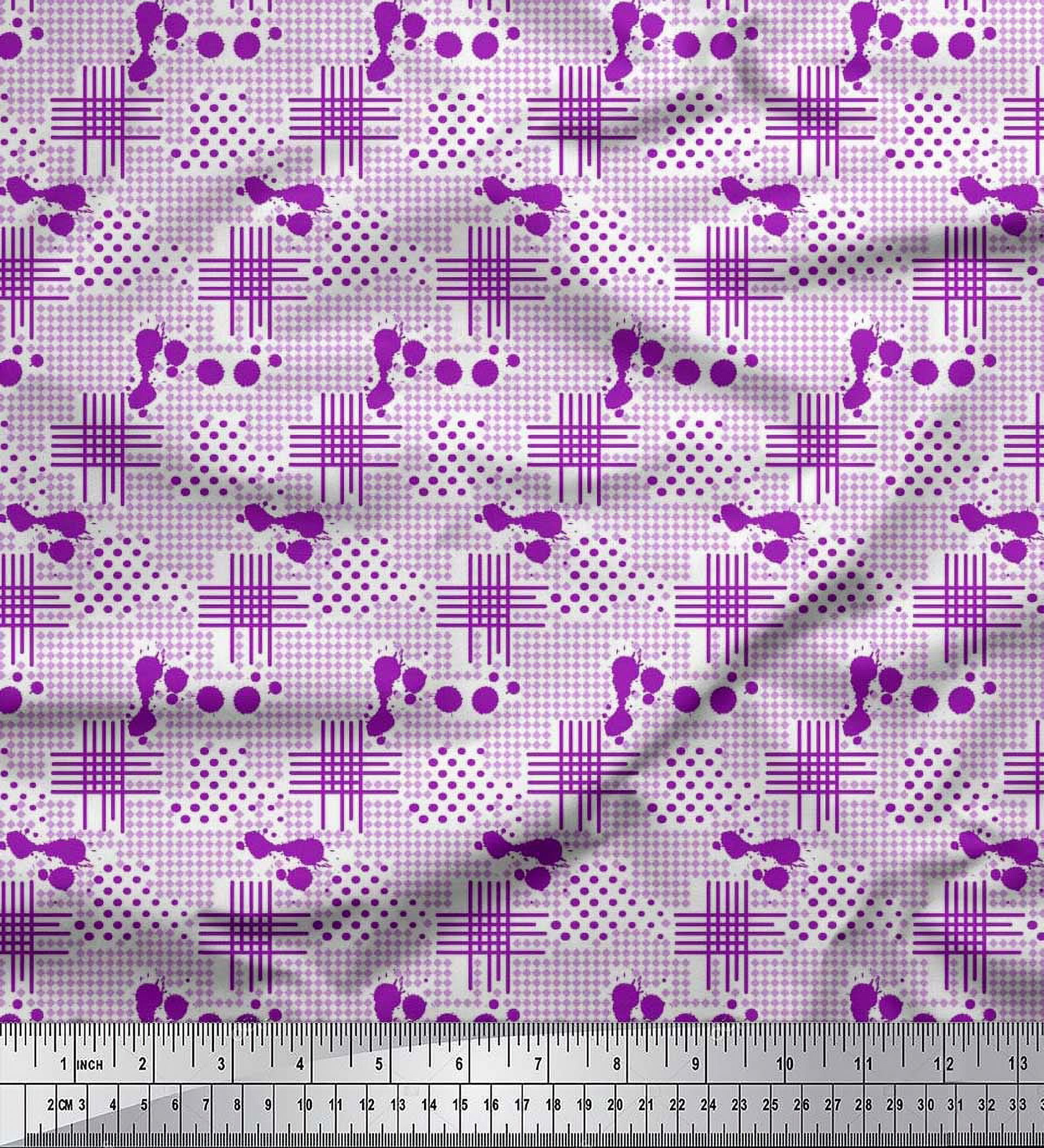 Soimoi Cotton Voile Fabric Dot & Check Patchwork Print Fabric by the ...