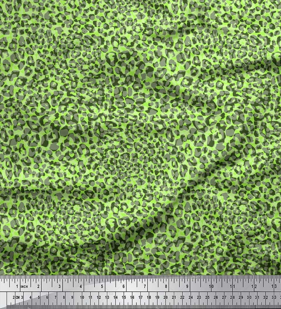 Soimoi Cotton Voile Fabric Leopard Animal Skin Print Fabric by The Yard ...