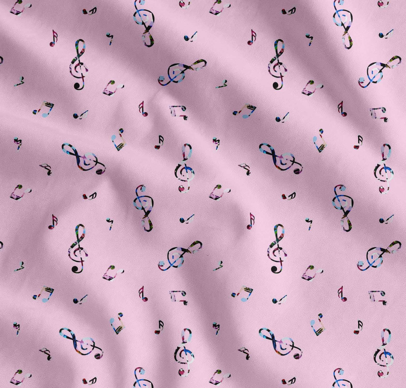 Soimoi Cotton Voile Fabric Notes Musical Instrument Print Fabric by ...