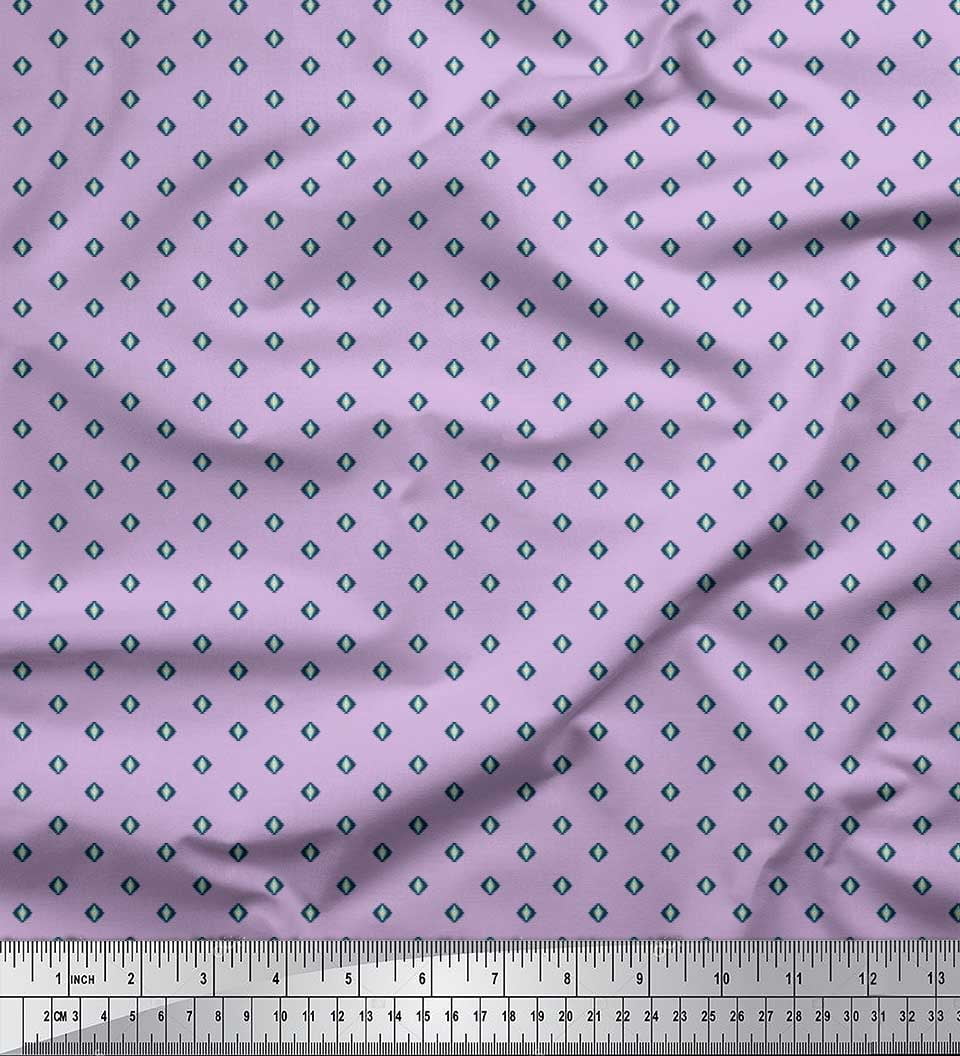Soimoi Crepe Silk Fabric Geometric Small Print Fabric by The Yard 42 ...