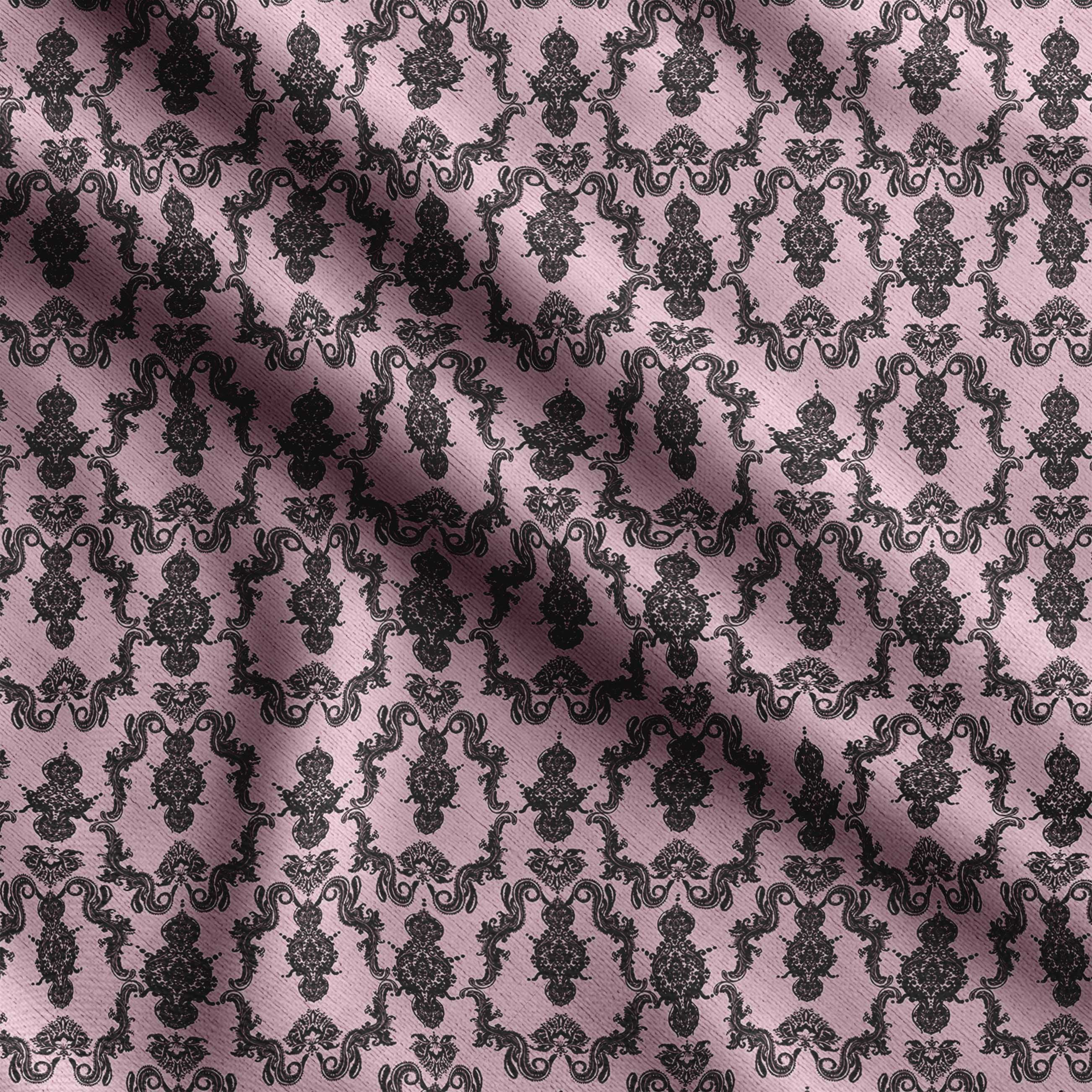 Soimoi Damask Printed, Cotton Satin Spandex, Sewing Fabric by The Yard ...