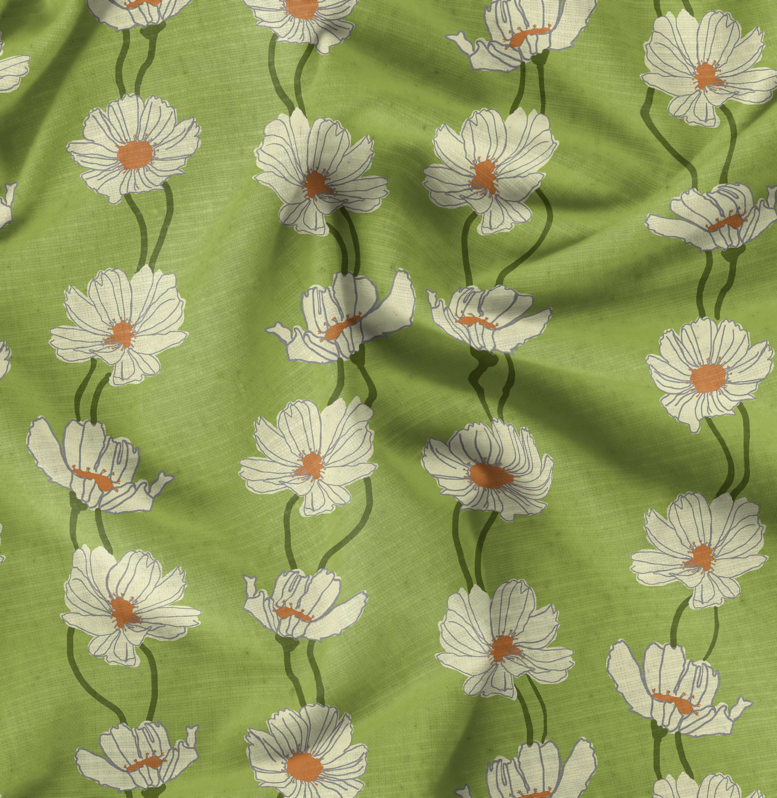 Soimoi Green Fabric - By the Yard - 42 Inch Wide - Florals Print Fabric ...