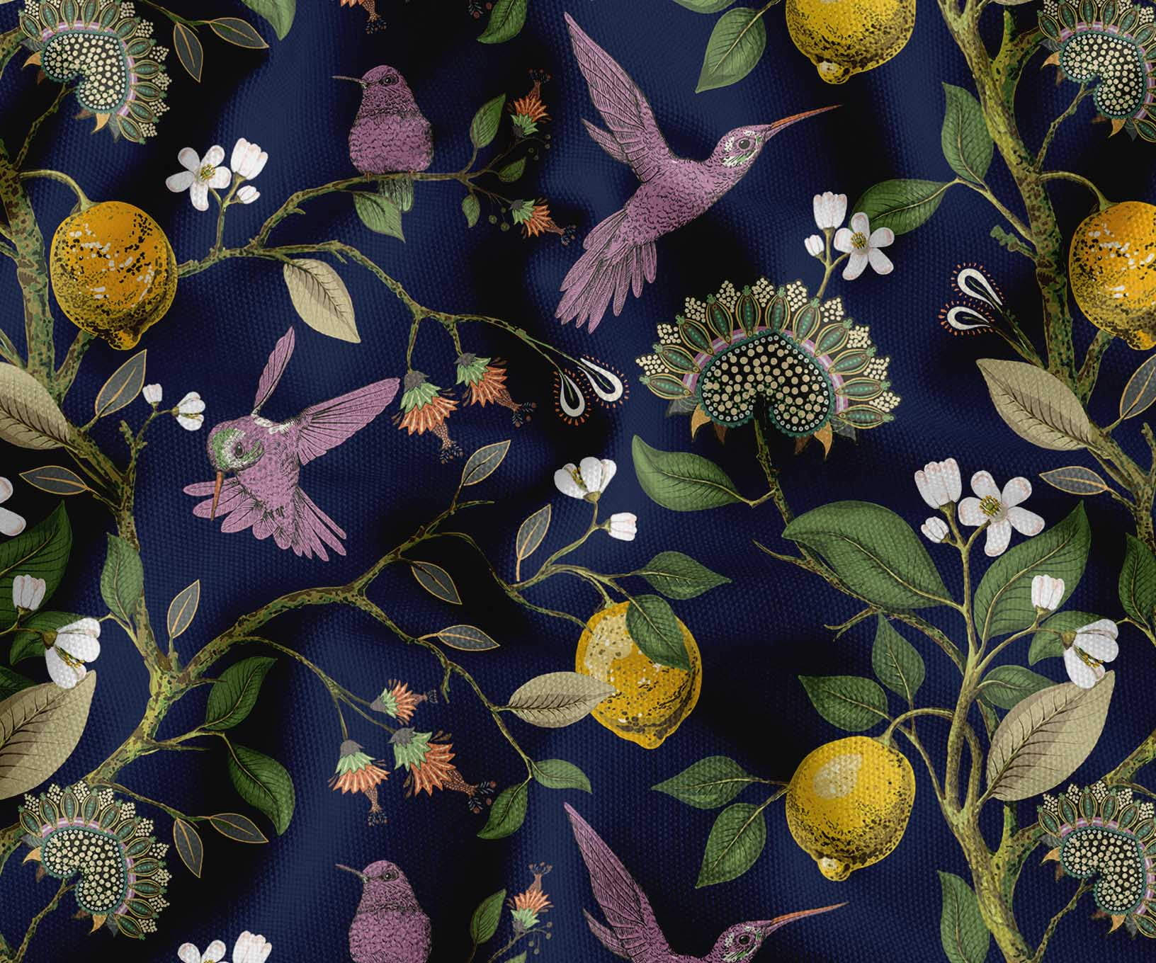 Soimoi Home & Outdoor Upholstery Fabric - Bird Pattern - 56" Wide by 3 ...