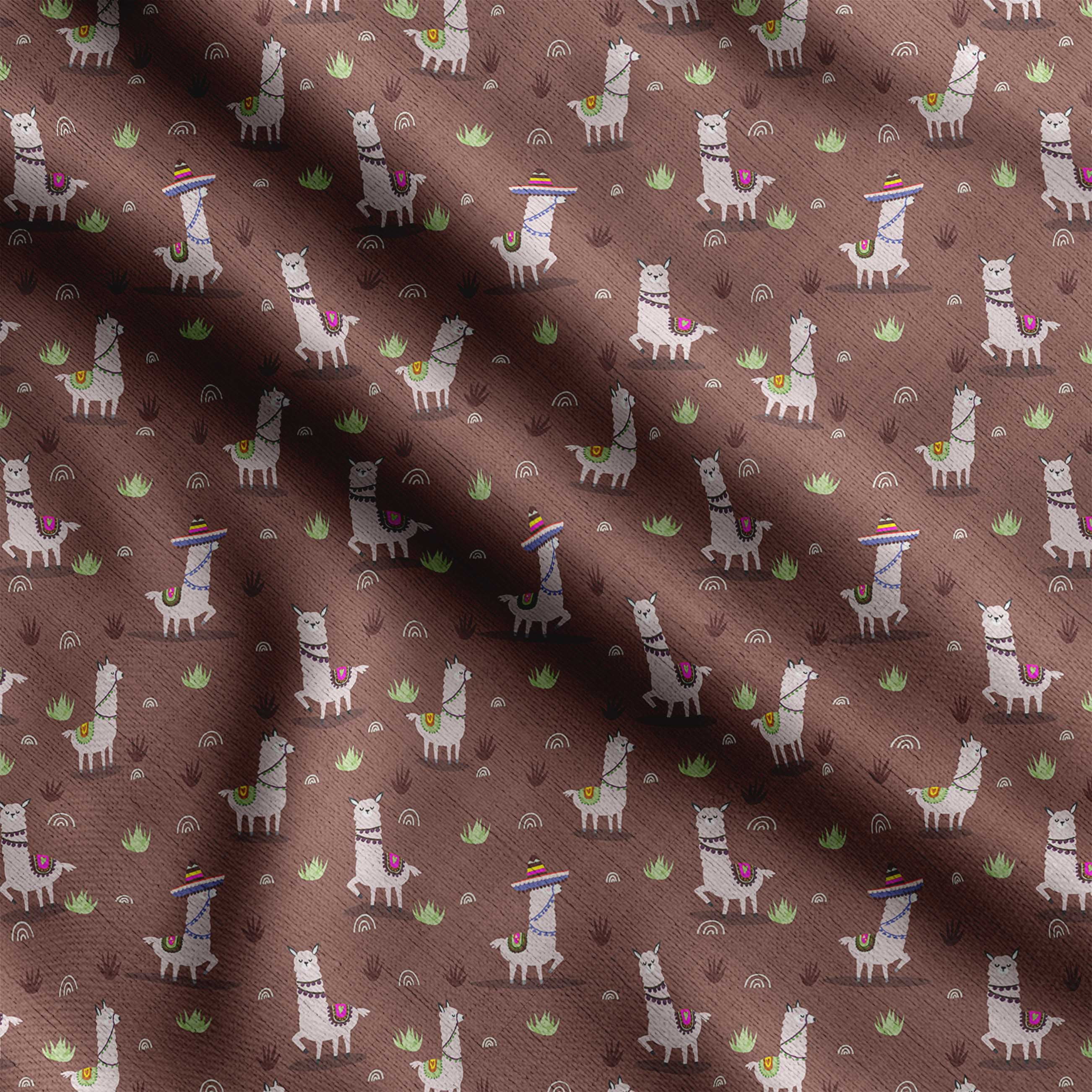 Soimoi Llama Alpaca Print,Cotton Cambric, Quilting Fabric Sold by The ...