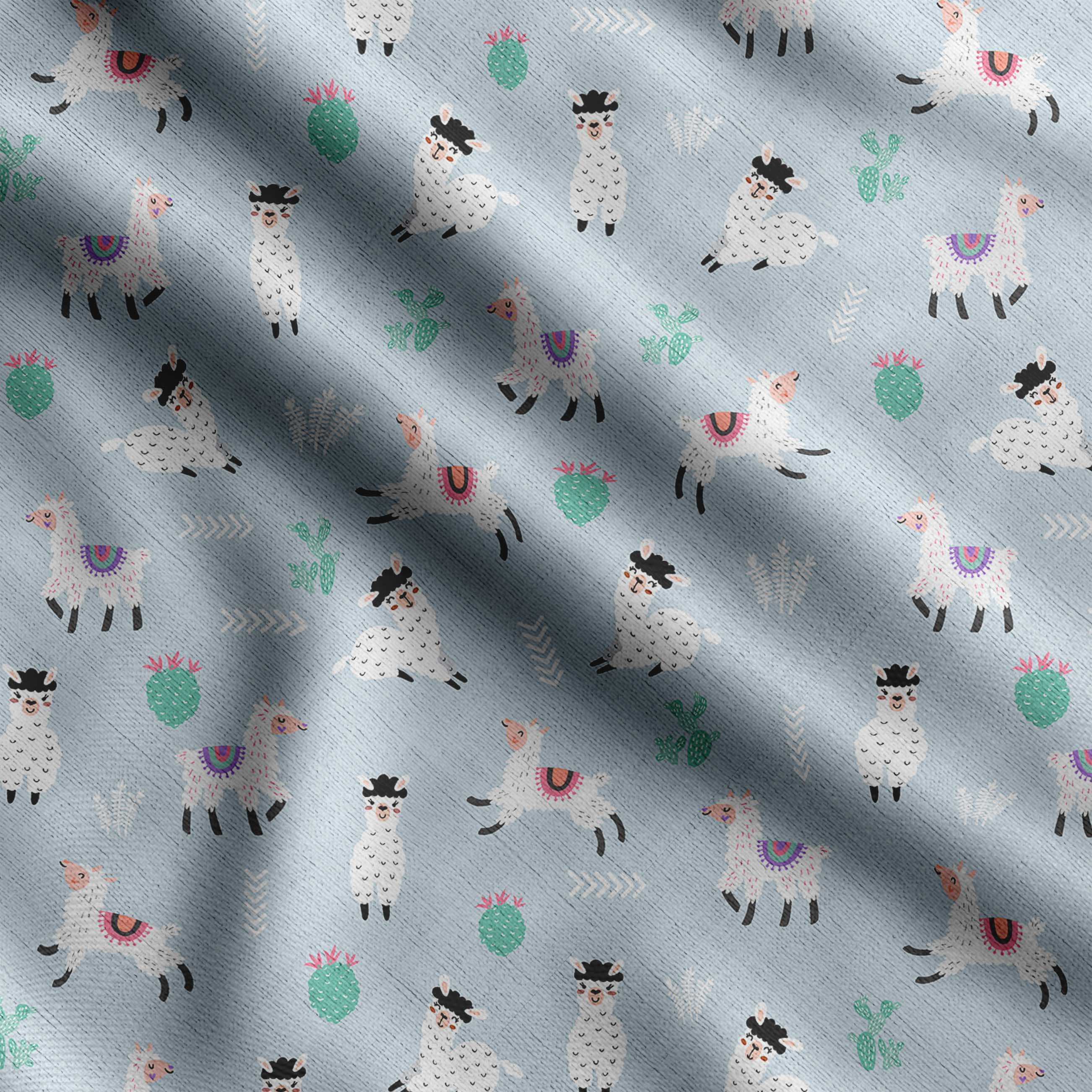 Soimoi Llama Alpaca Print,Cotton Cambric, Quilting Fabric Sold by The ...
