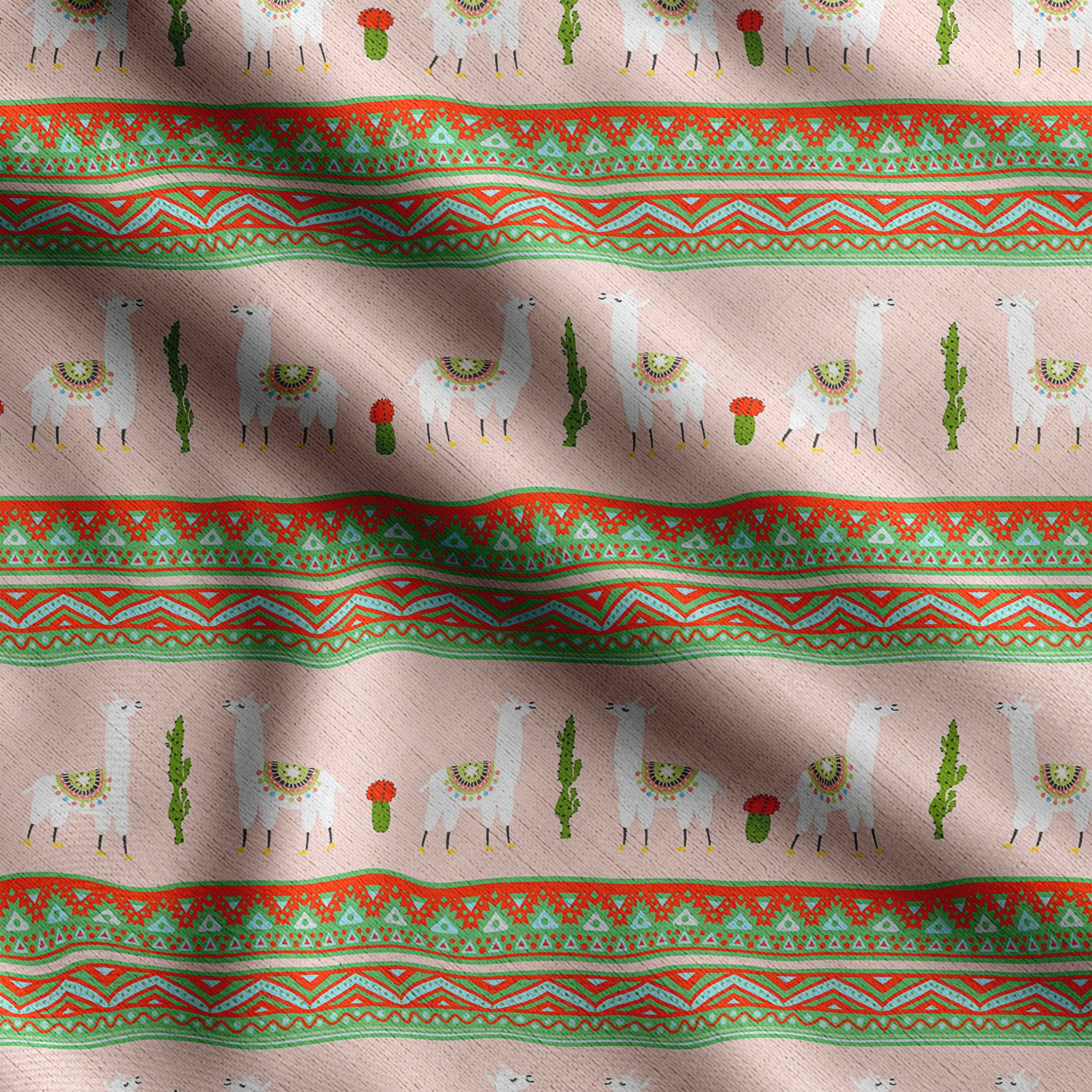 Soimoi Llama Alpaca Print,Cotton Cambric, Quilting Fabric Sold by The ...