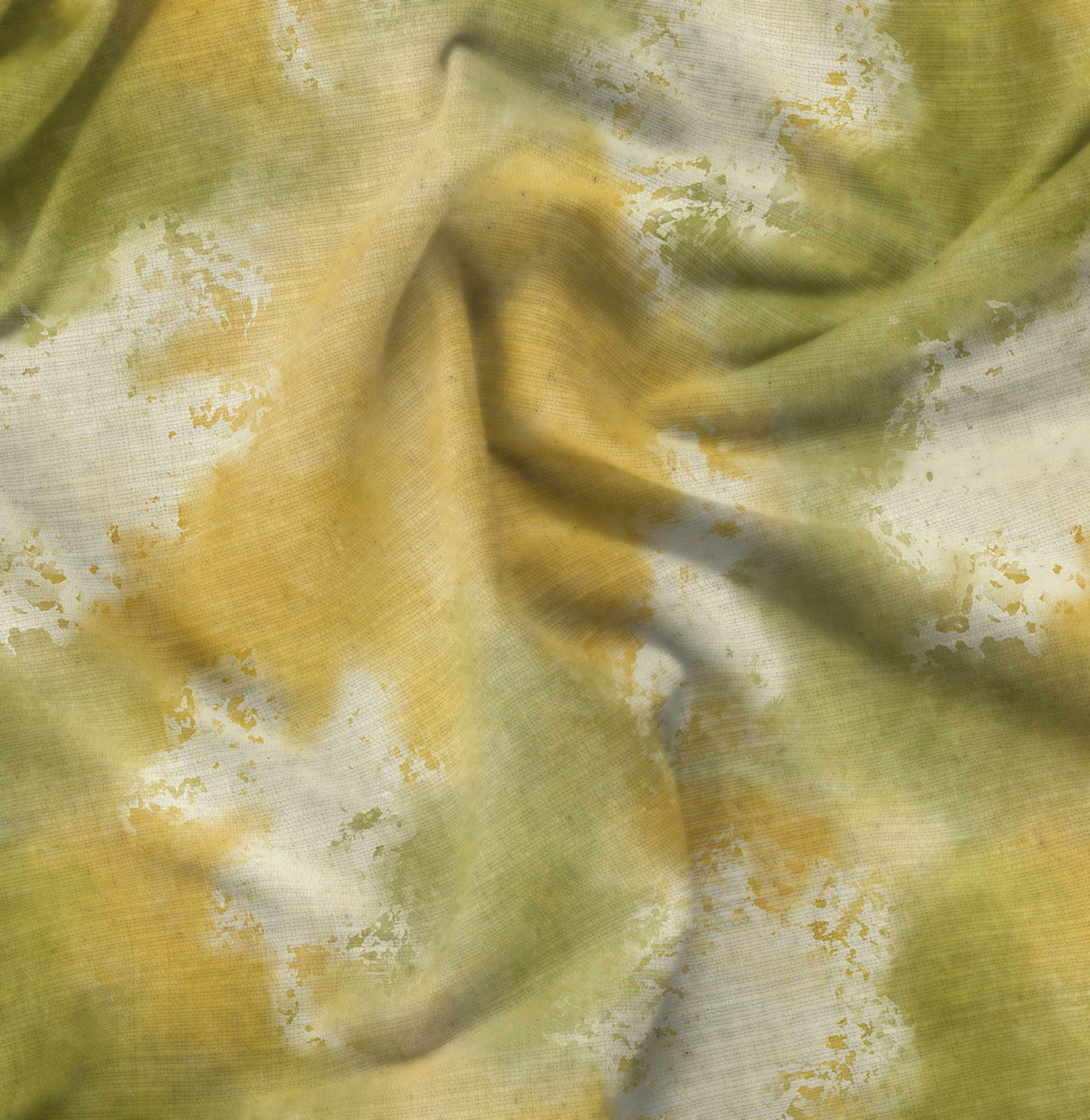 Soimoi Minky Yellow Fabric By the Yard - 56 Inch Wide - Tie & Dye ...