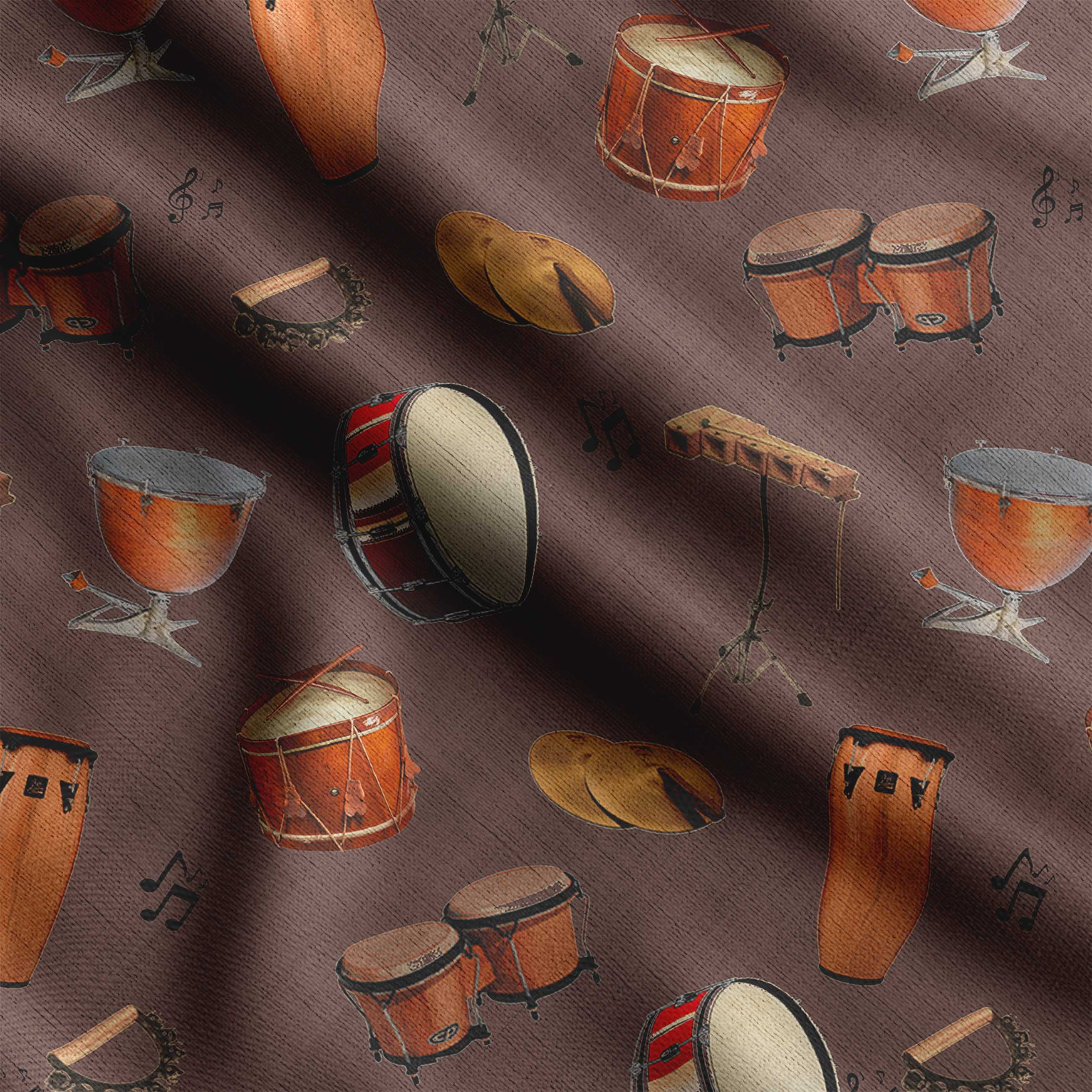 Soimoi Musical Instruments Print,Cotton Cambric, Quilting Fabric Sold ...