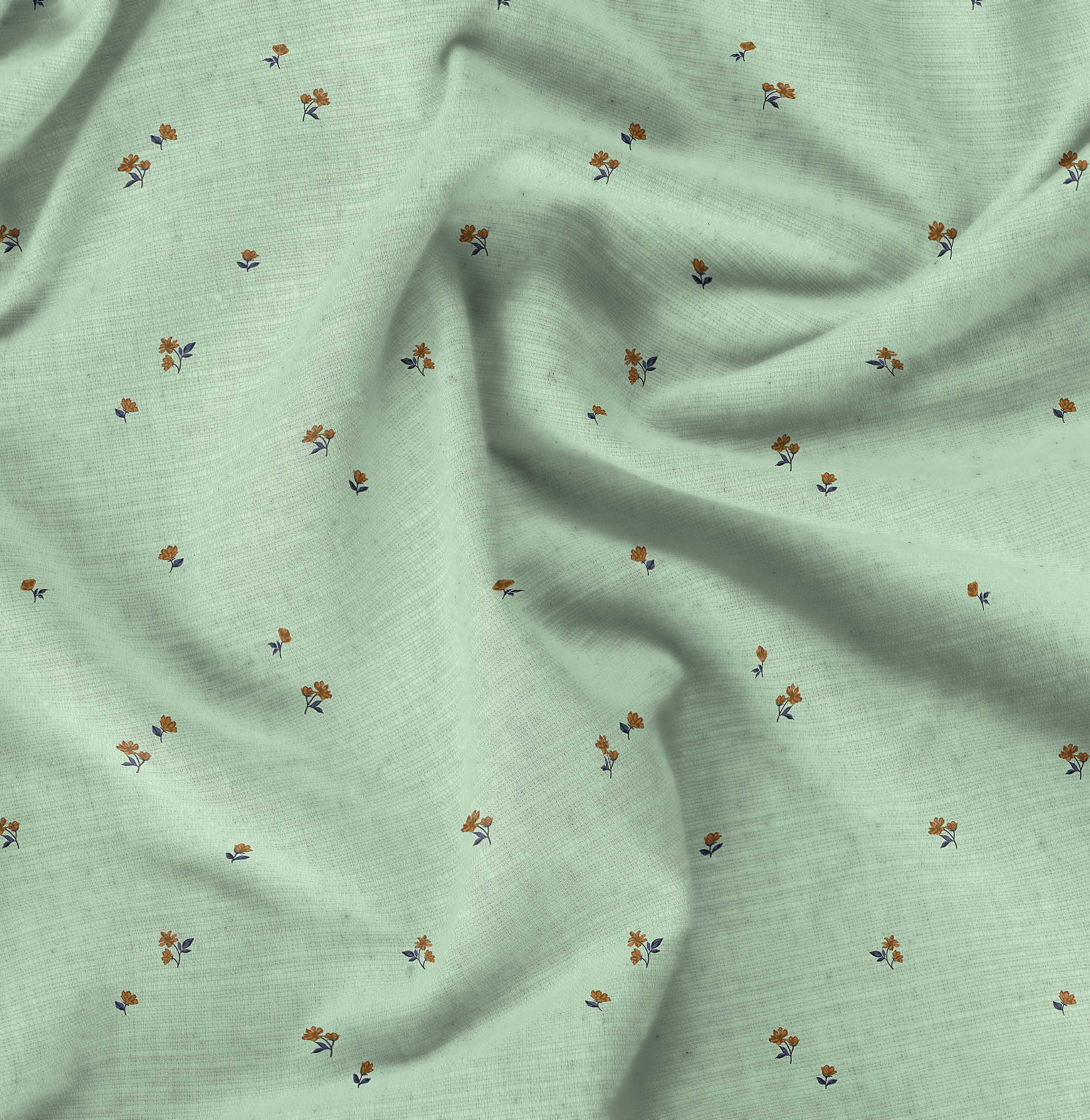 Soimoi Poly Canvas Green Fabric By the Yard - 56 Inch Wide -Florals ...
