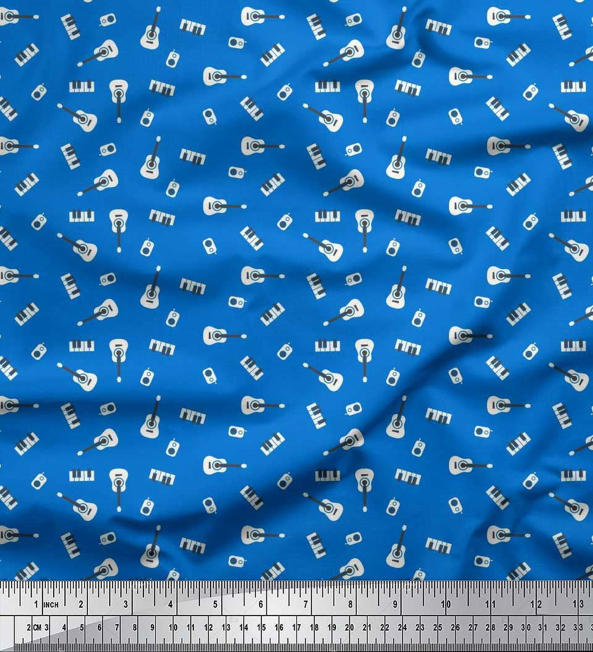 Soimoi Polyester Crepe Fabric Radio Transistor,Guitar & Piano Musical ...
