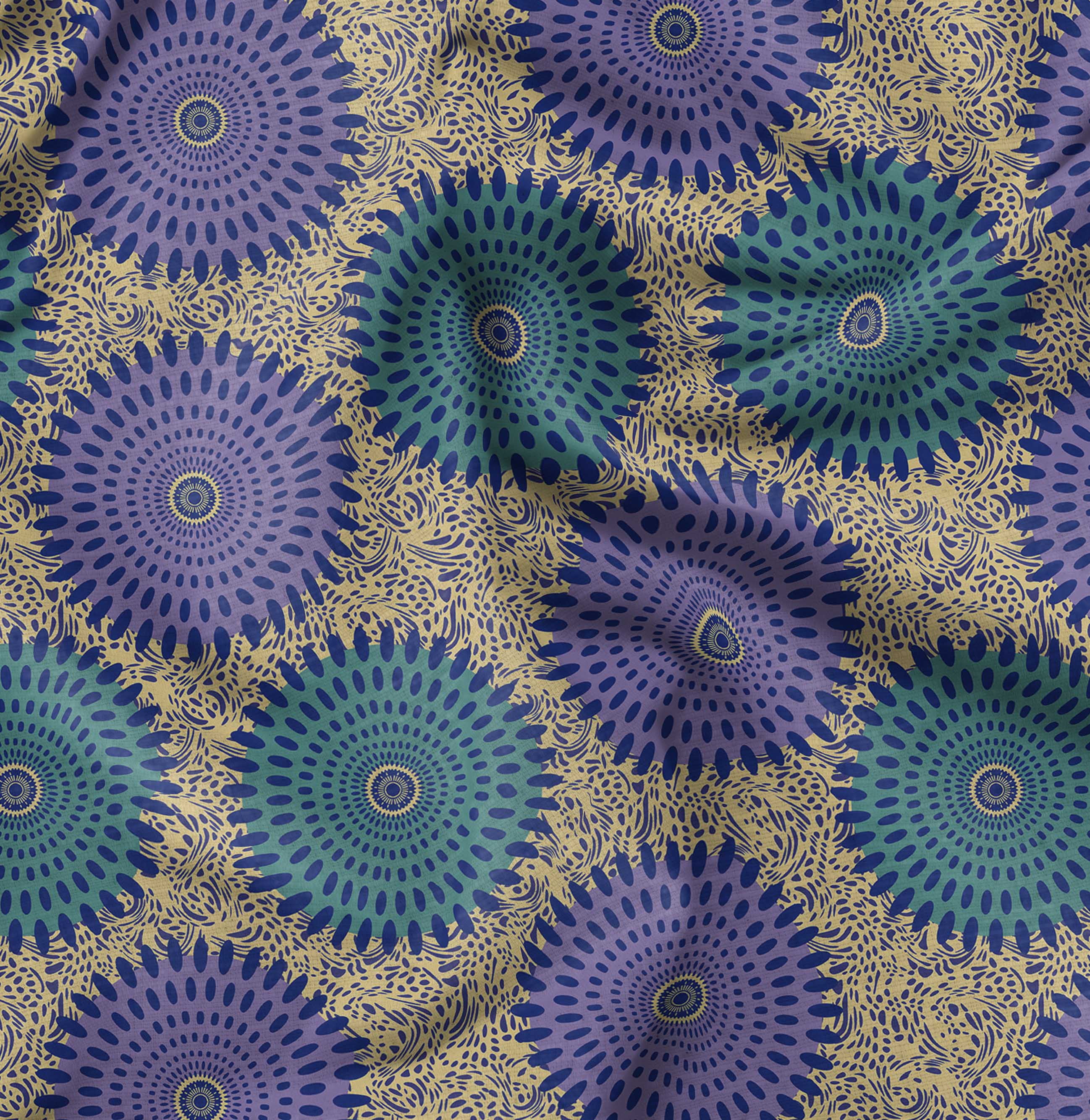 Soimoi Pure Silk Green Fabric By the Yard - 42 Inch Wide - African ...
