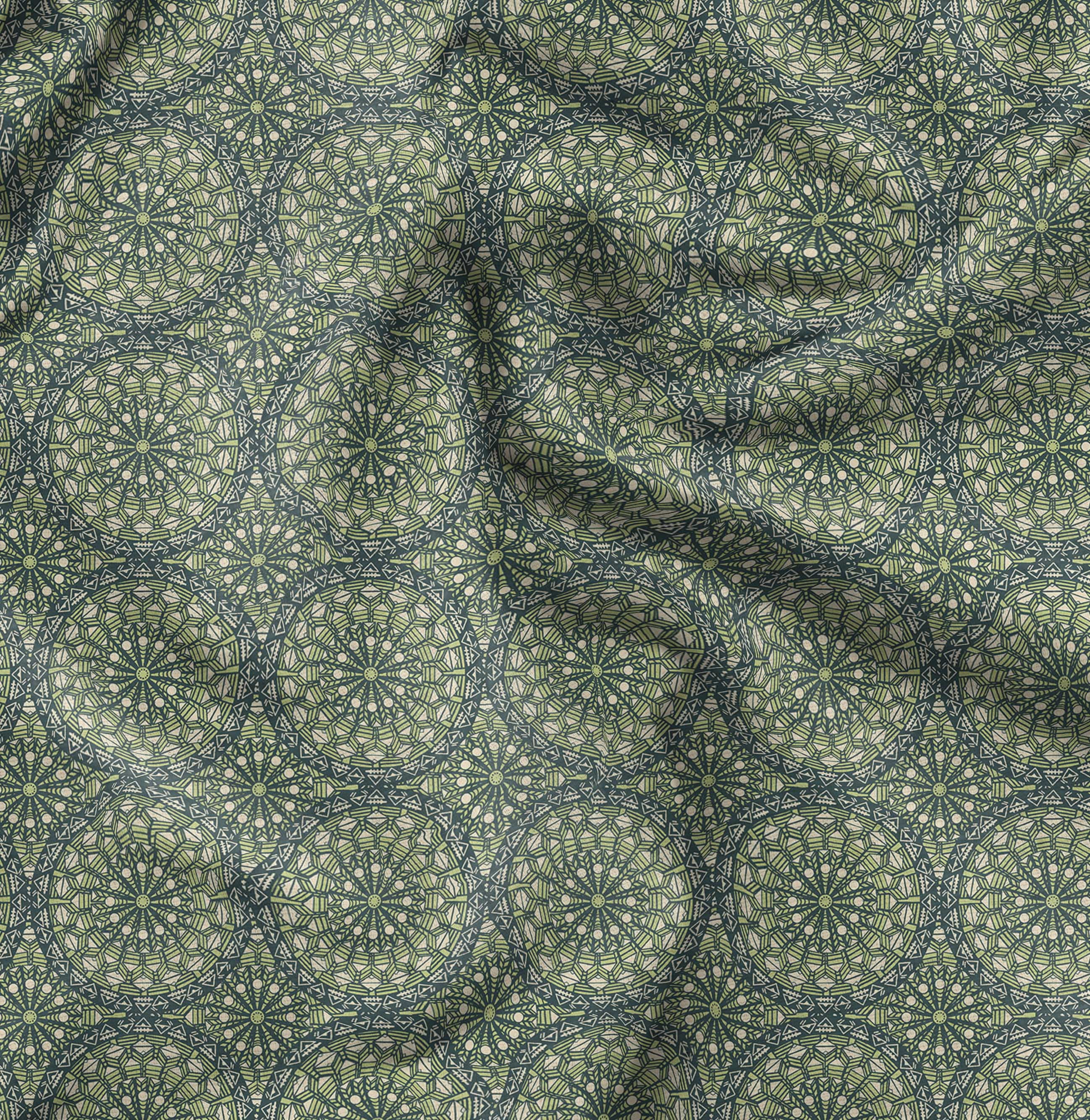 Soimoi Pure Silk Green Fabric By the Yard - 42 Inch Wide - African ...