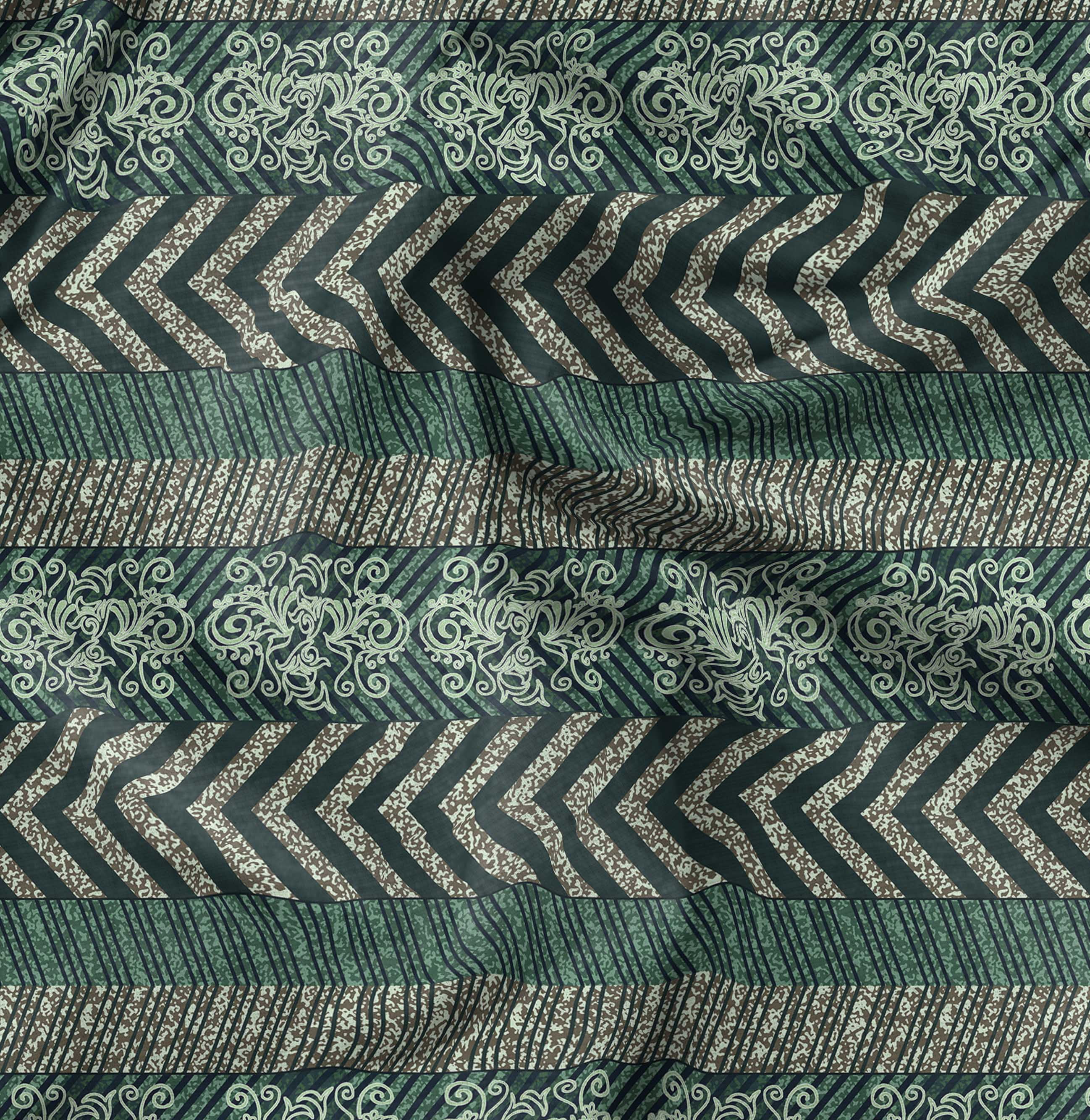 Soimoi Pure Silk Green Fabric By the Yard - 42 Inch Wide - African ...
