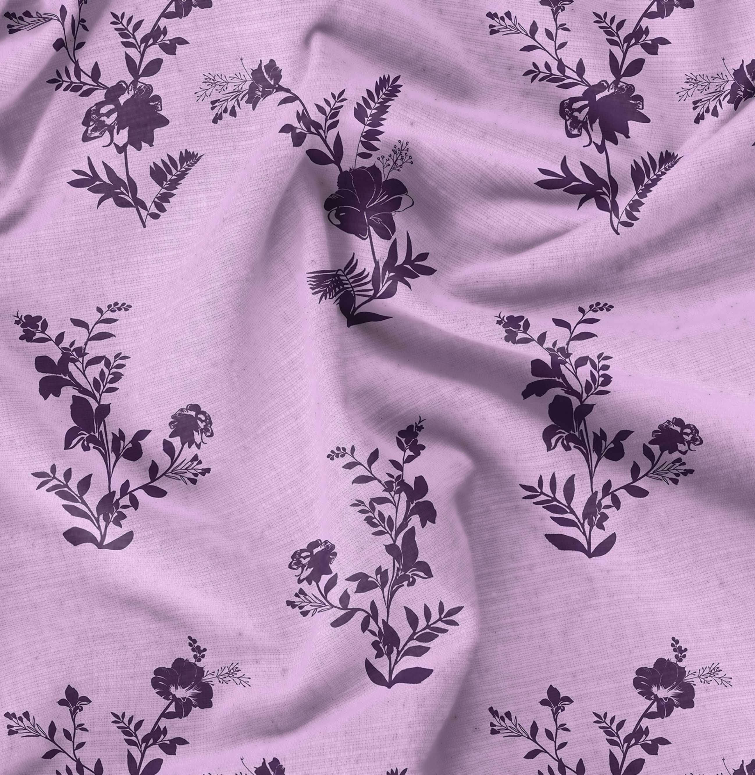 Soimoi Purple Fabric - By the Yard - 54 Inch Wide - Florals Print ...