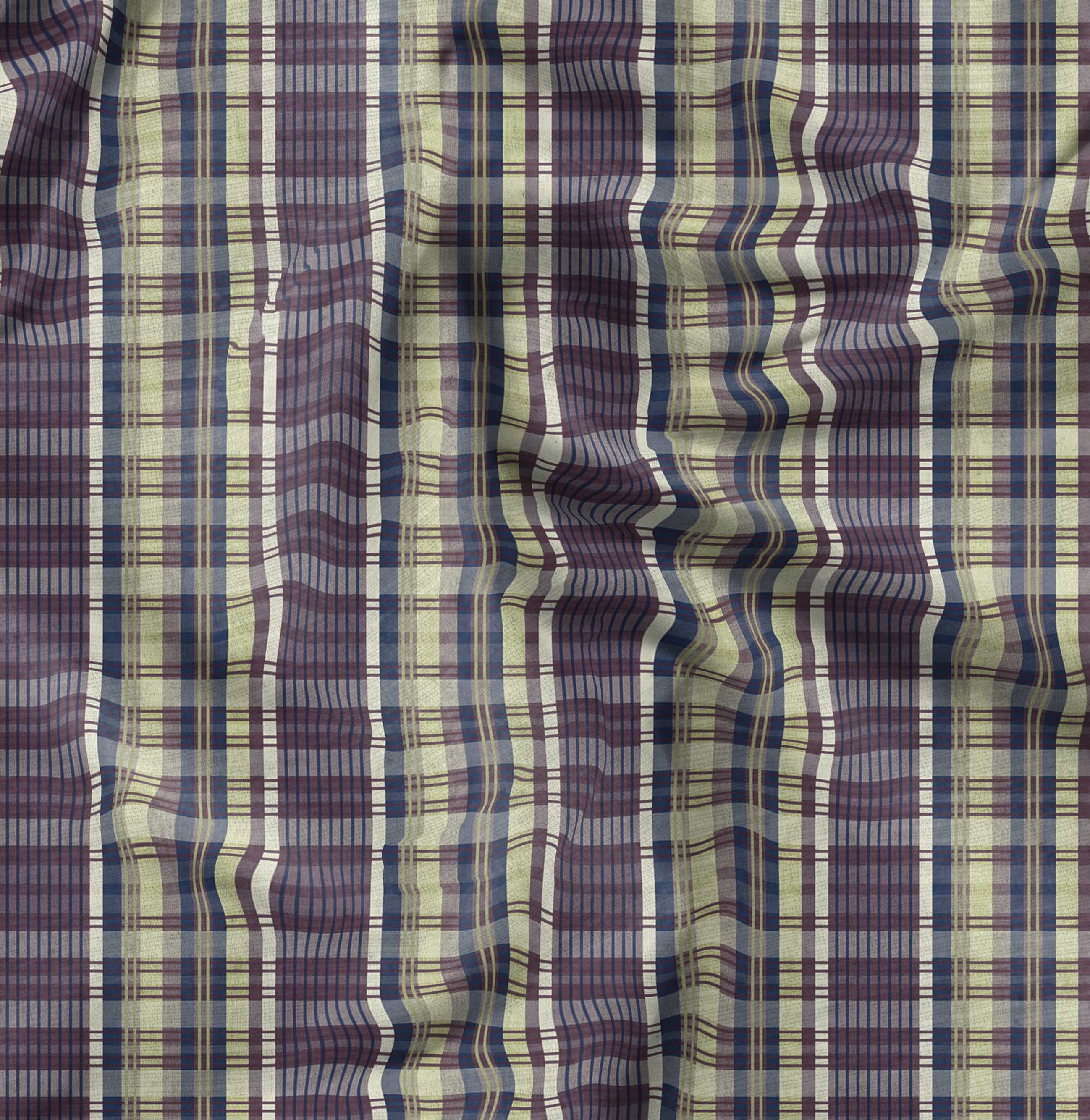 Soimoi Purple Fabric - By the Yard - 56 Inch Wide - Checkered Blocks ...