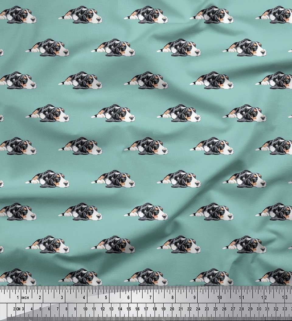 Soimoi Rayon Fabric Basset Hound Dog Print Fabric by Yard 42 Inch Wide ...