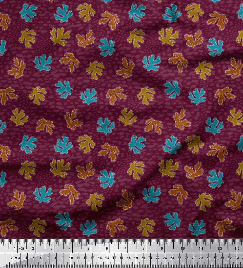 Soimoi Rayon Fabric Coral Ocean Printed Fabric 1 Yard 42 Inch Wide ...
