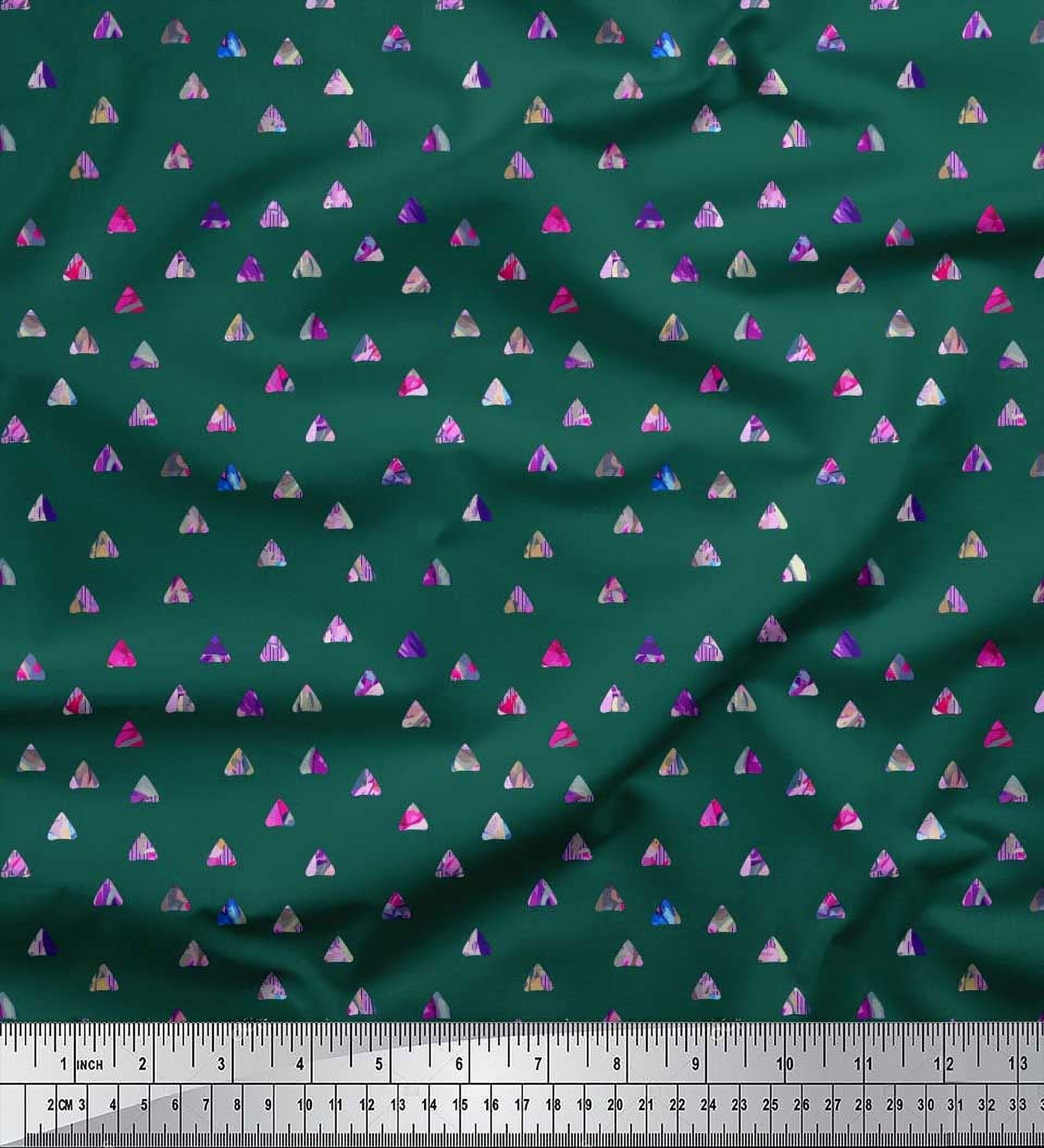 Soimoi Rayon Fabric Texture & Triangle Geometric Print Fabric by The ...