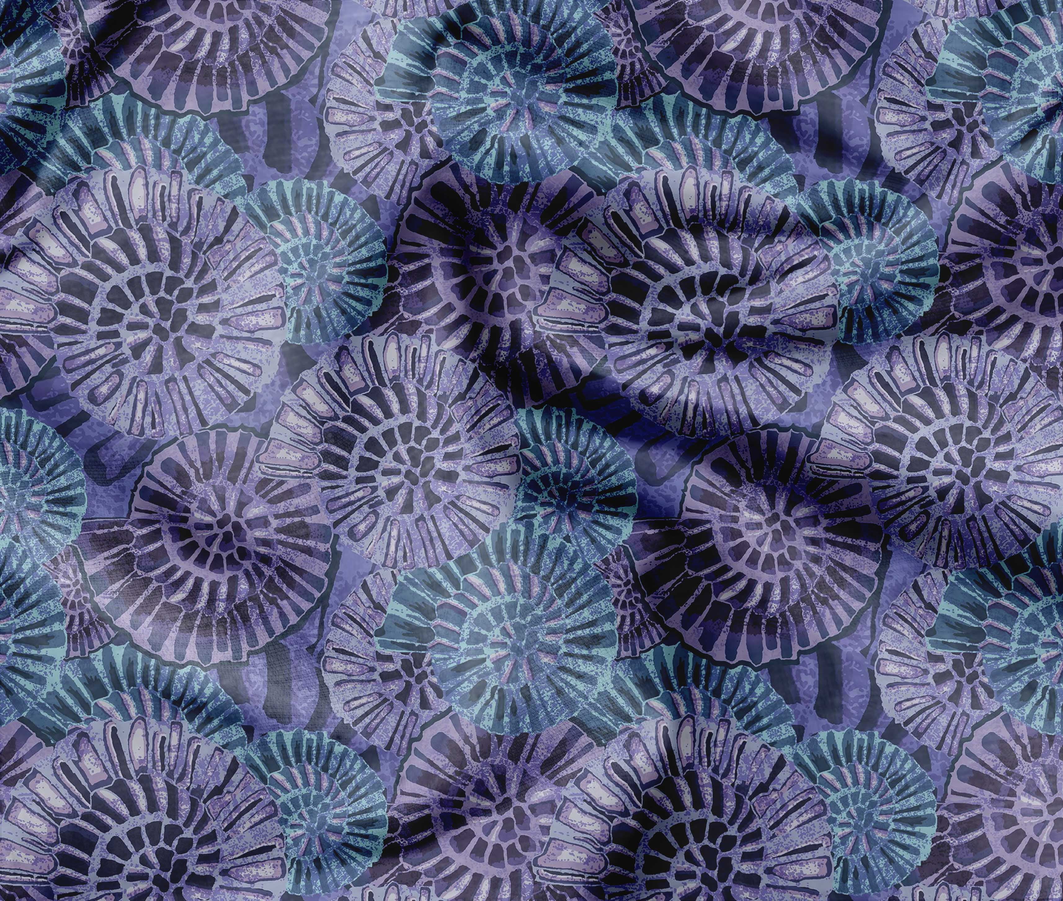 Soimoi Ocean Print - Purple, Premium Cotton Cambric Fabric - Medium ...