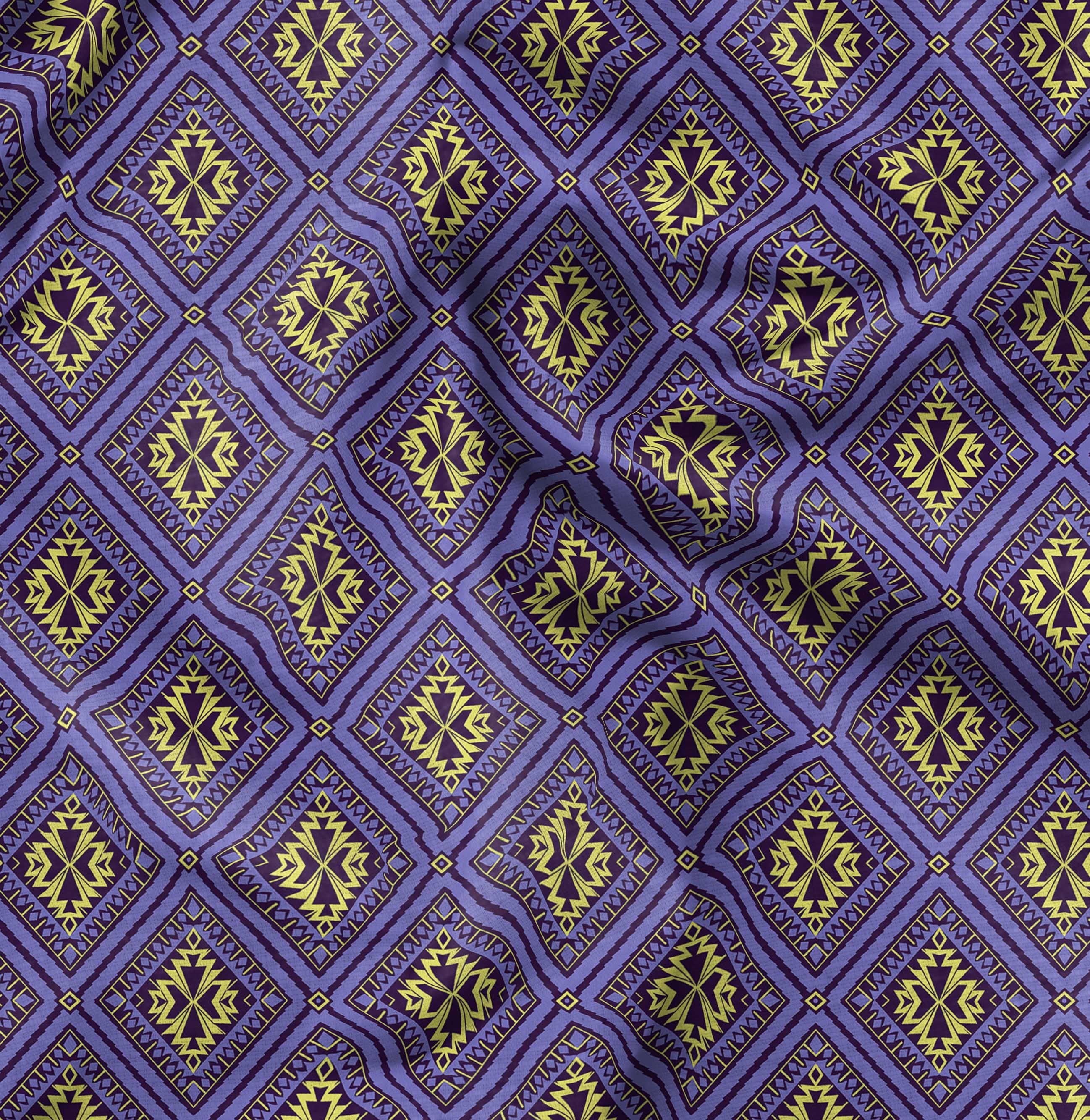 Soimoi Velvet Purple Fabric By the Yard - 54 Inch Wide - African Tribal ...
