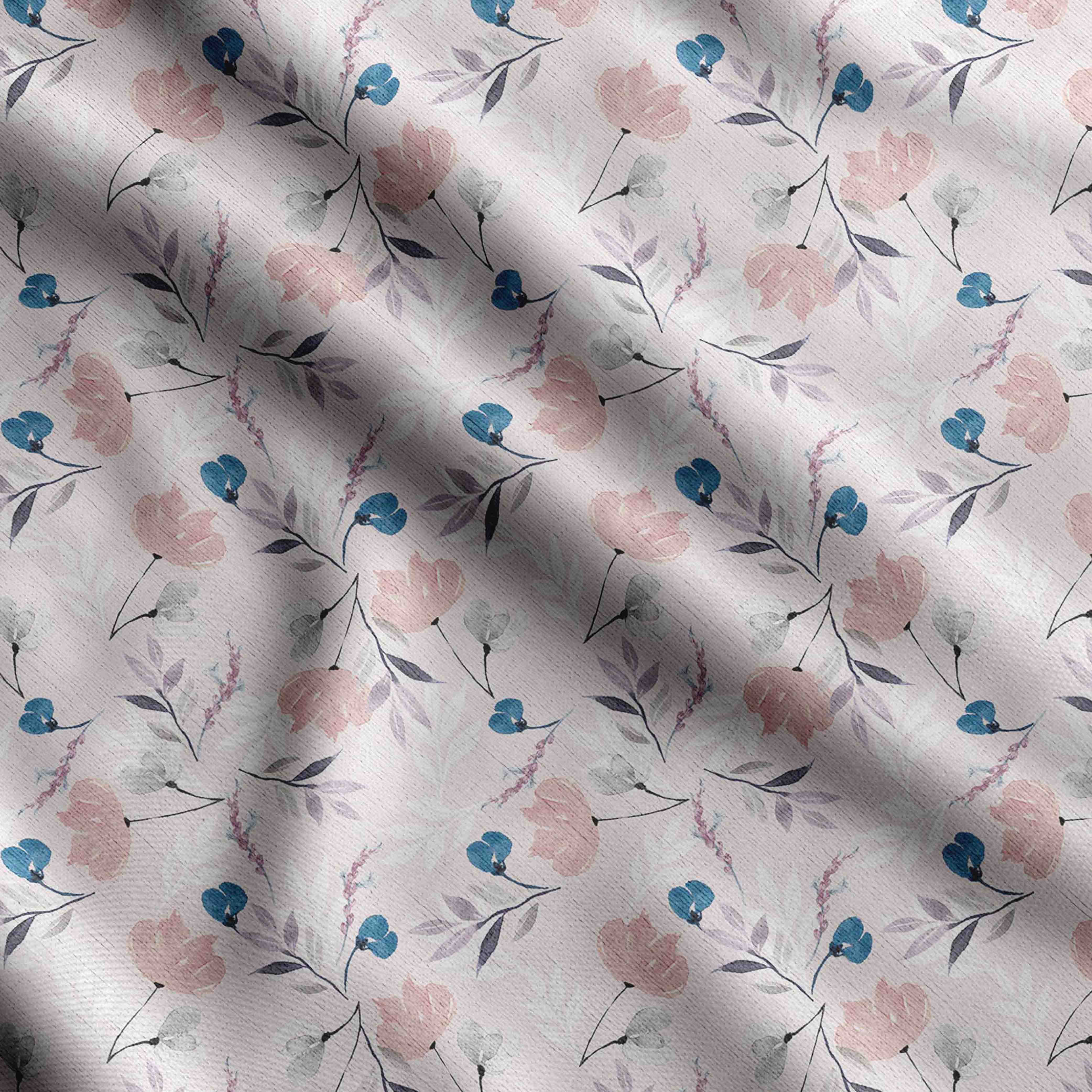 Soimoi Watercolor Floral Print,Cotton Cambric, Quilting Fabric Sold by ...