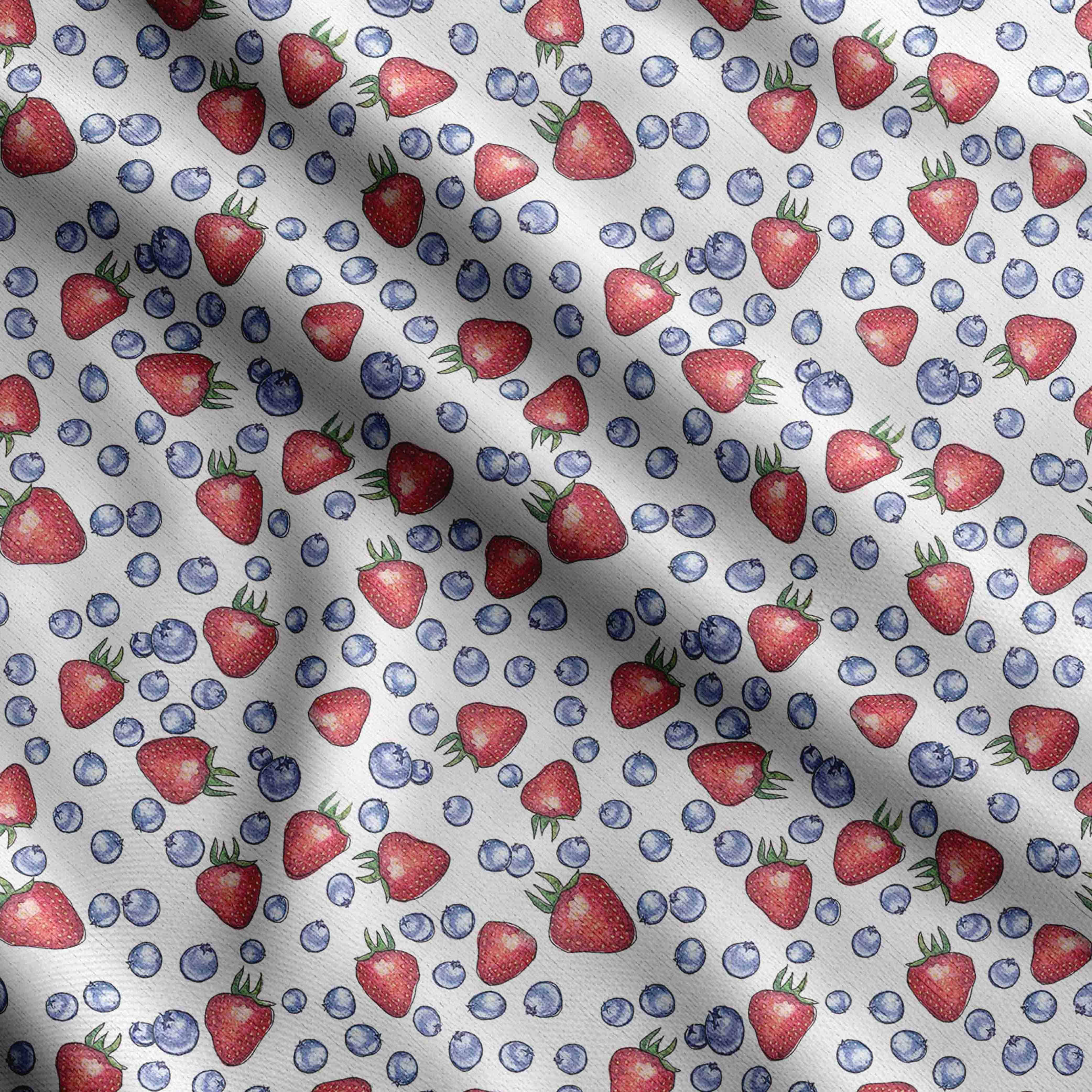 Soimoi Watercolor Fruit Print, Velvet Fabric, Decor Sewing Fabric by ...