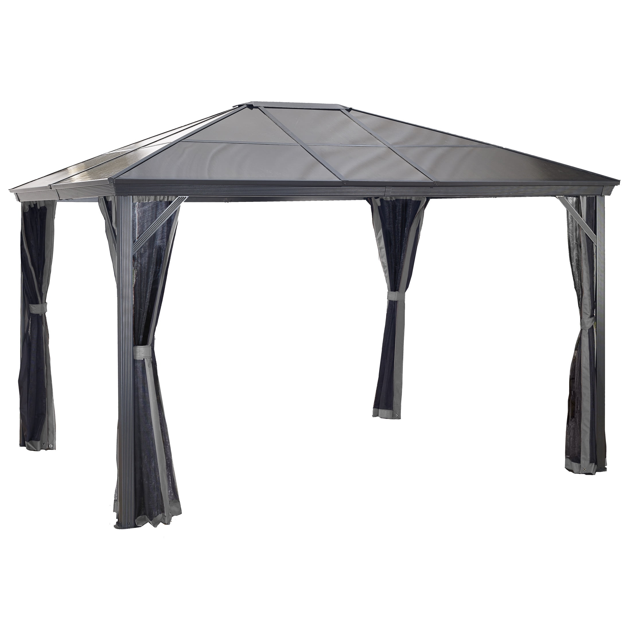 Sojag Verona Hardtop Permanent Outdoor Gazebo, 10x12 ft with Netting ...