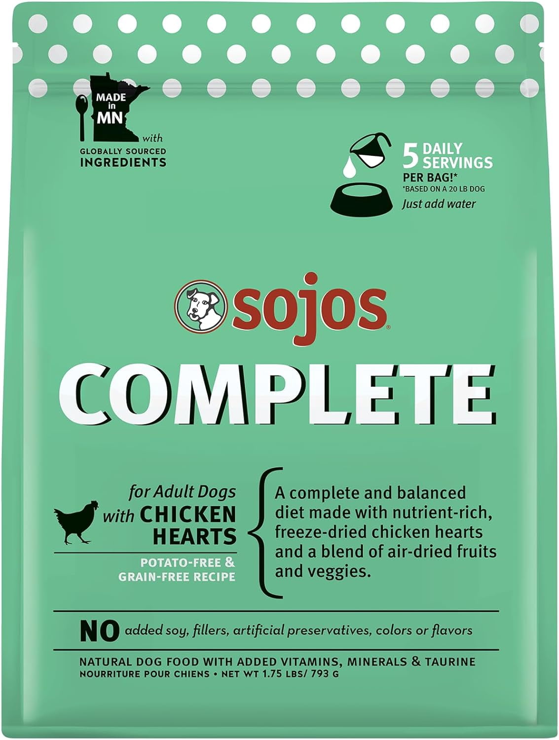 Sojos Complete Chicken Recipe Adult Freeze-Dried Grain-Free Raw Dog ...