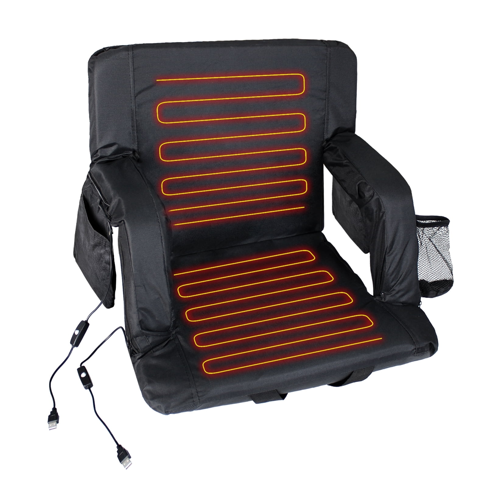 Sojoy Black Stadium Seats with Back & Arm Support, Foldable Seat Chair ...