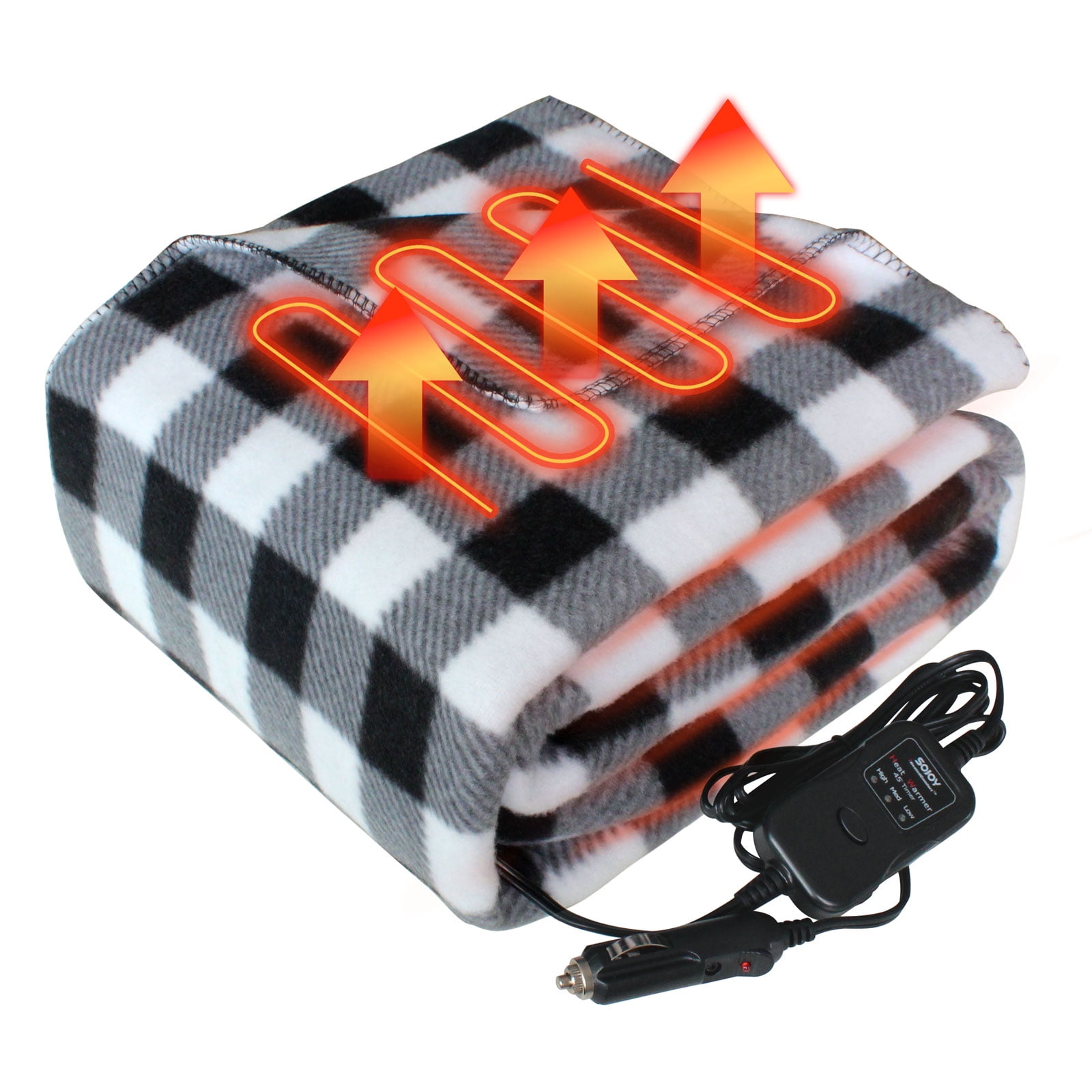 Sojoy Car heated Blanket,Soft Fleece Electric Blanket Heated Throw with ...