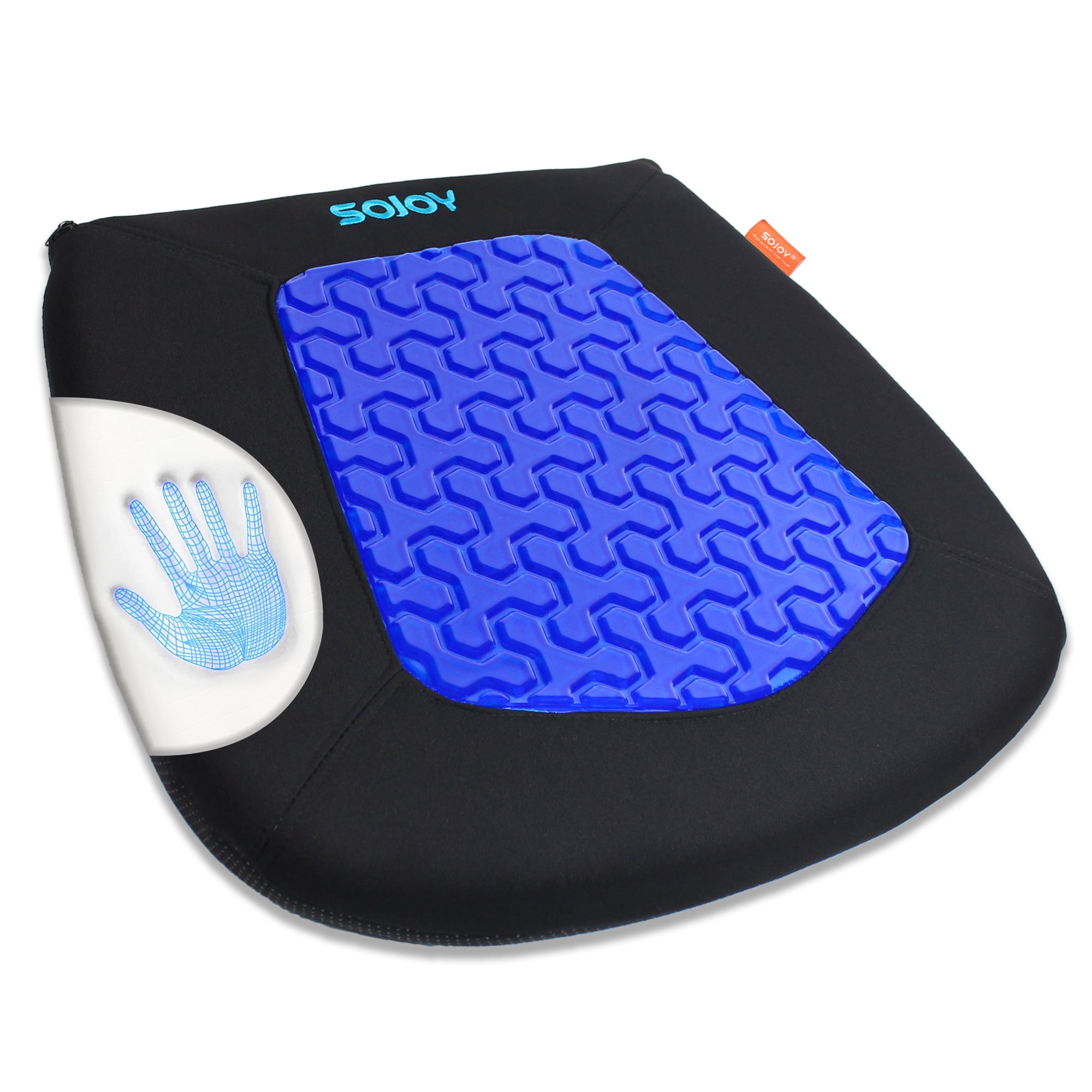 Sojoy Exposed Gel Car Seat Cushion, Orthopedic Comfort Memory Foam Gel ...