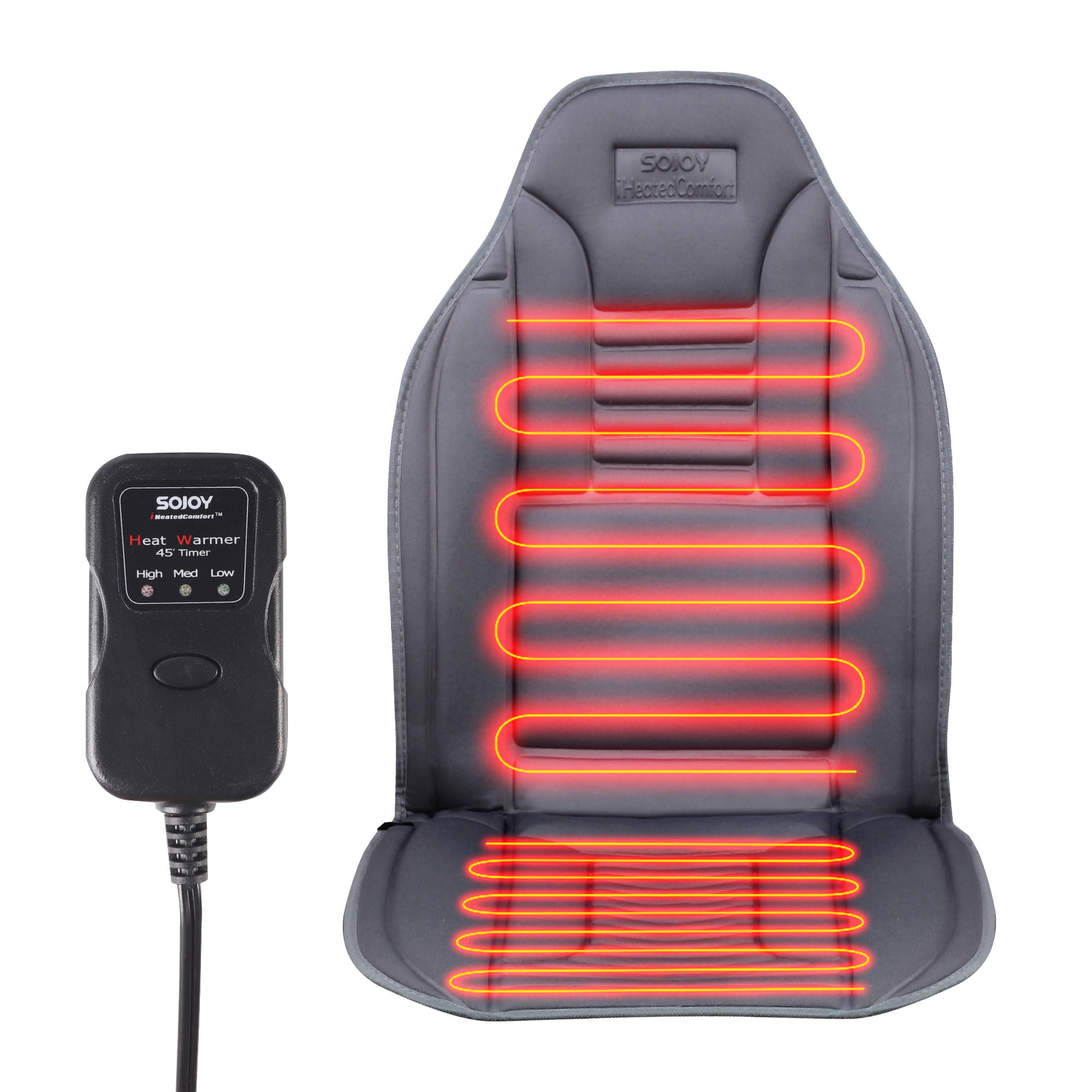 Sojoy Heated Seat Cushion Universal 12V Car Seat Heater Heated Cover ...