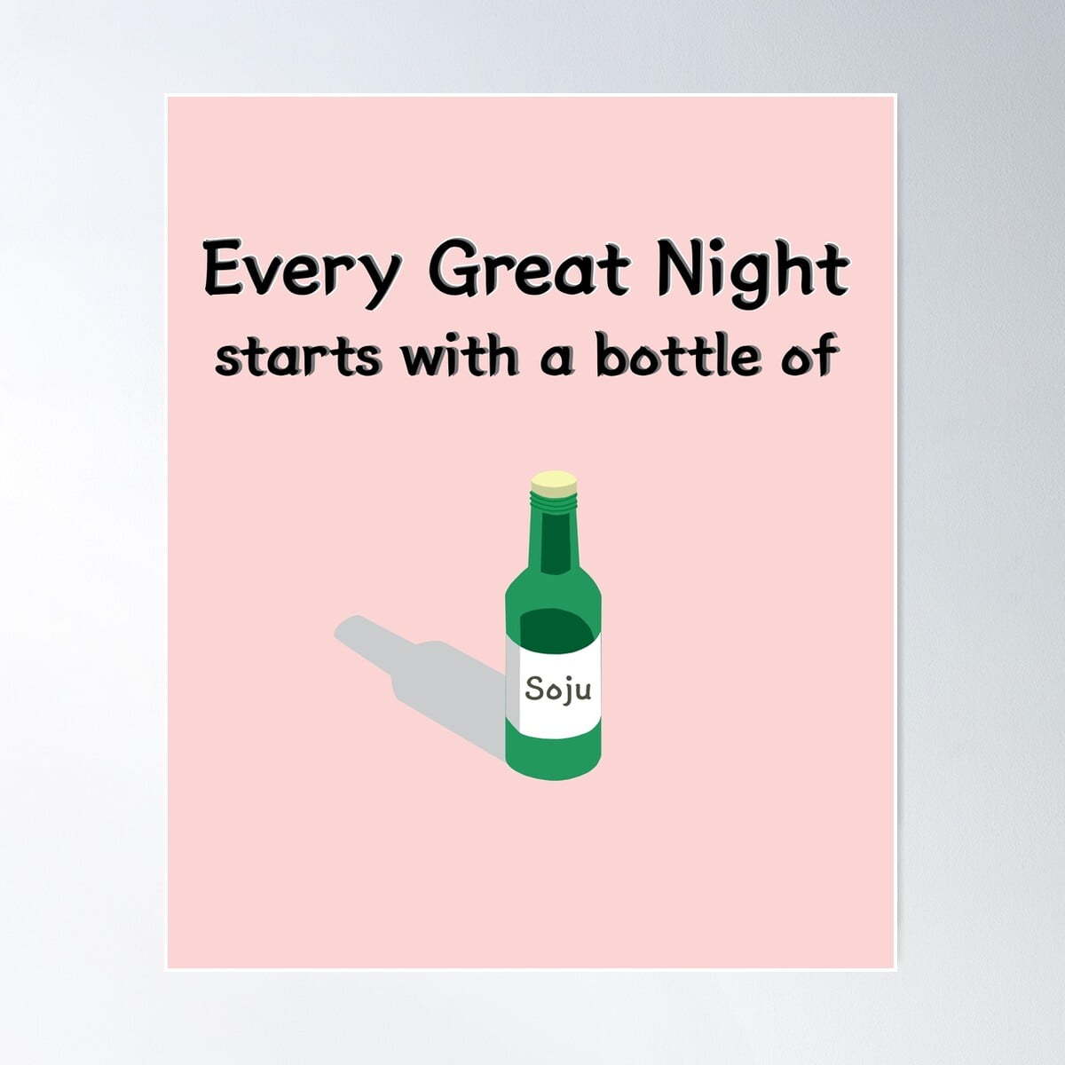 Soju Fun Korean Meme For Kshow Kpop Fans Poster Wall Art, Modern Wall Decor For Living Room ...