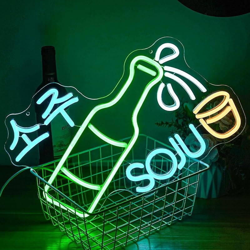 Soju neon sign Korean soju neon light soju glass led neon light Korean ...